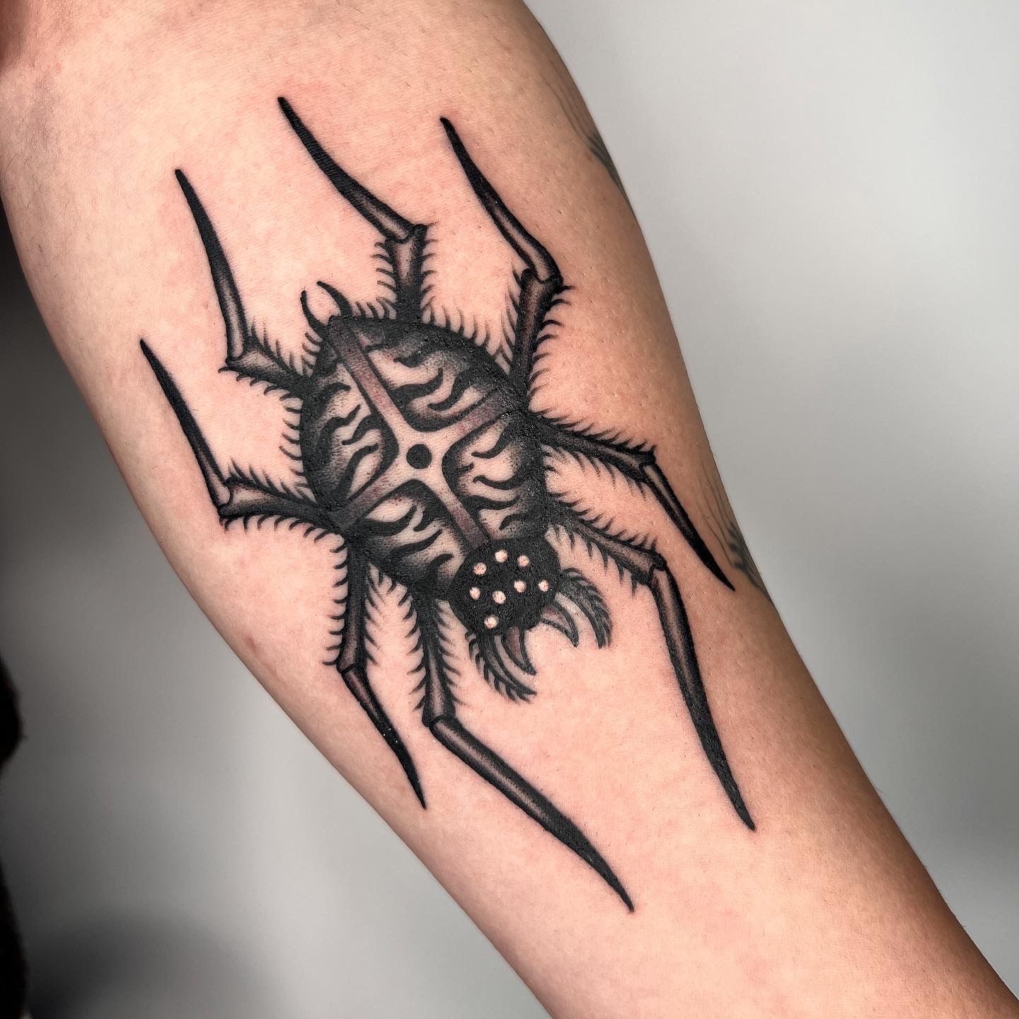 Spooky Spider Dotwork Tattoo • Tattoodo