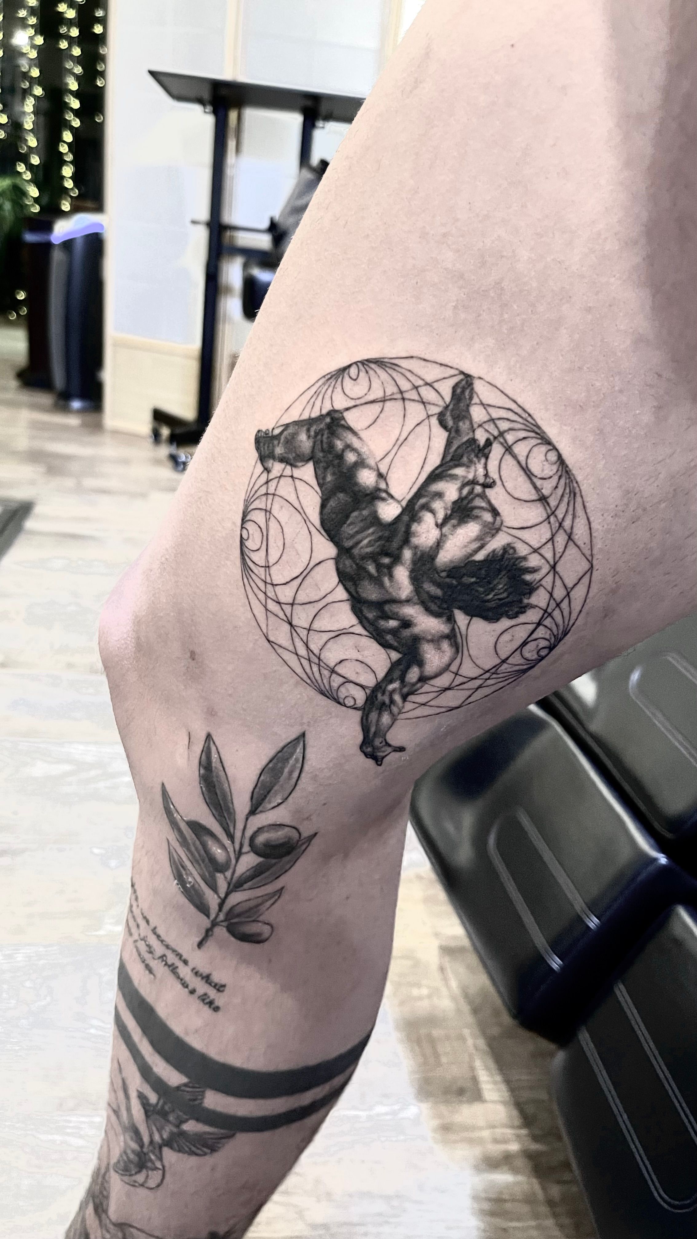 Bodybuilder with Geometric Shapes • Tattoodo