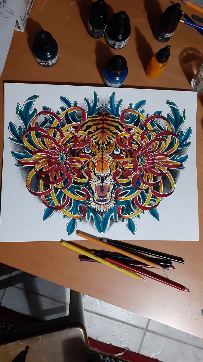 Tattoo uploaded by Queen's Gambit Tattoo • Tiger Chest Piece Tattoo ...