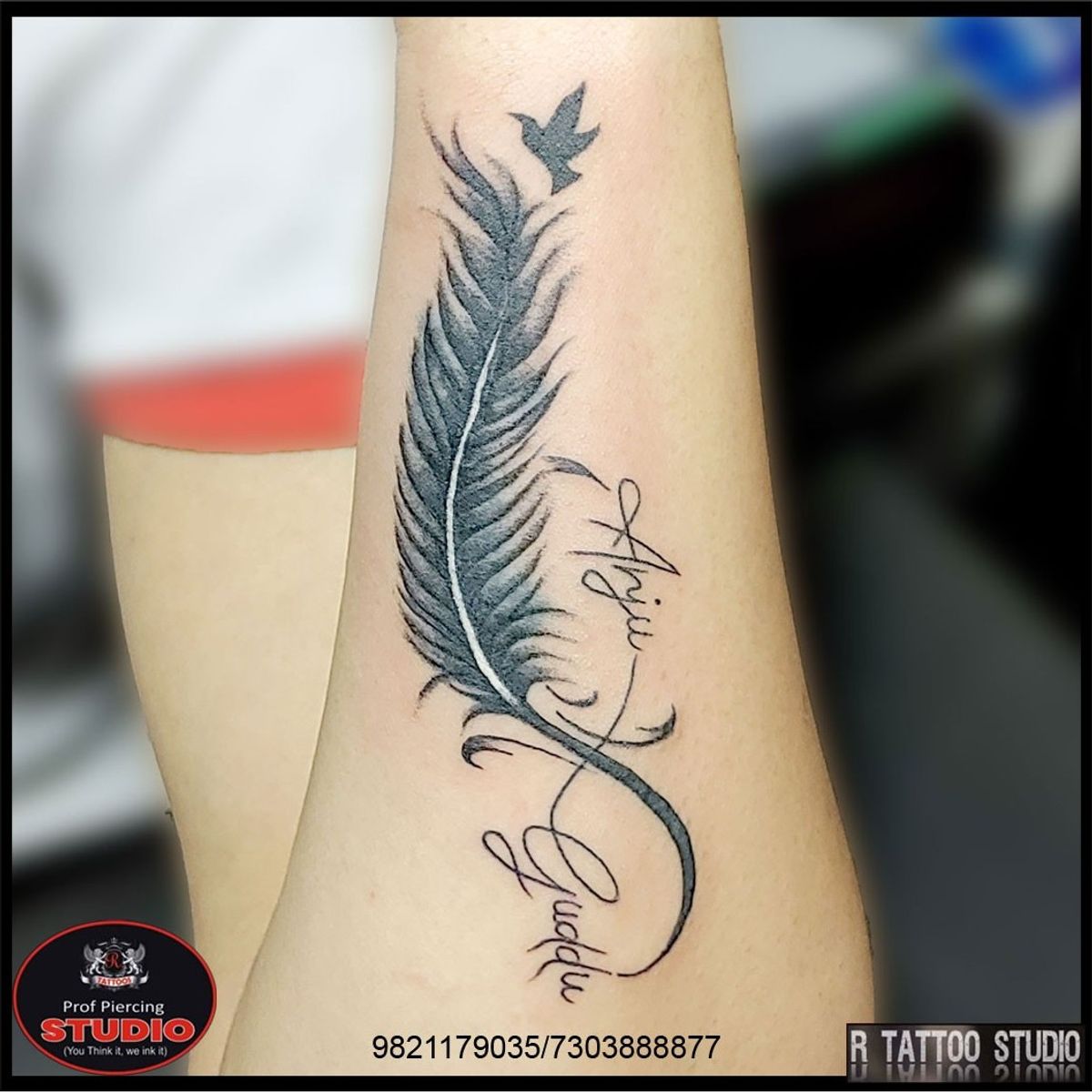 Tattoo uploaded by Rtattoo studio • Feather with Infinity symbol tattoo ...