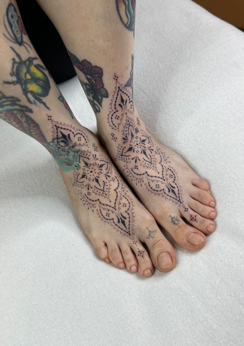 Tattoo uploaded by Irina Berginc • Ethnic feet ornament • Tattoodo