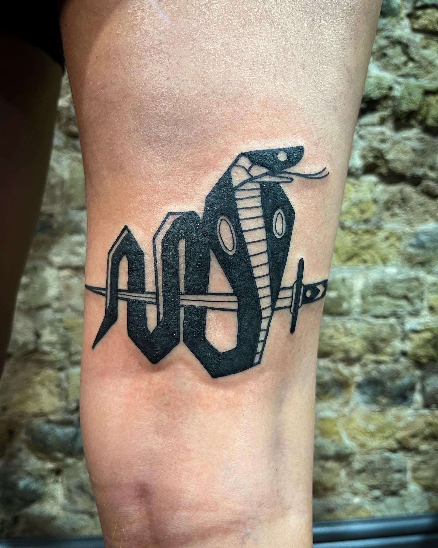 Sleek Blackwork Snake Tattoo by Adrimetric • Tattoodo
