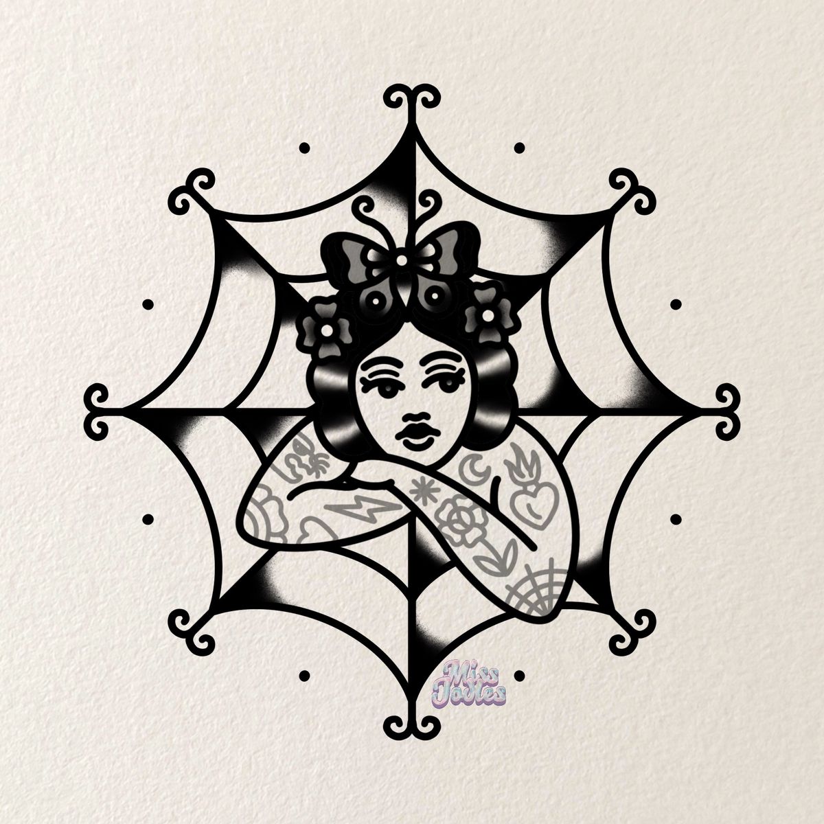 Tattoo uploaded by Jodie Maidment • Black and grey traditional spider ...