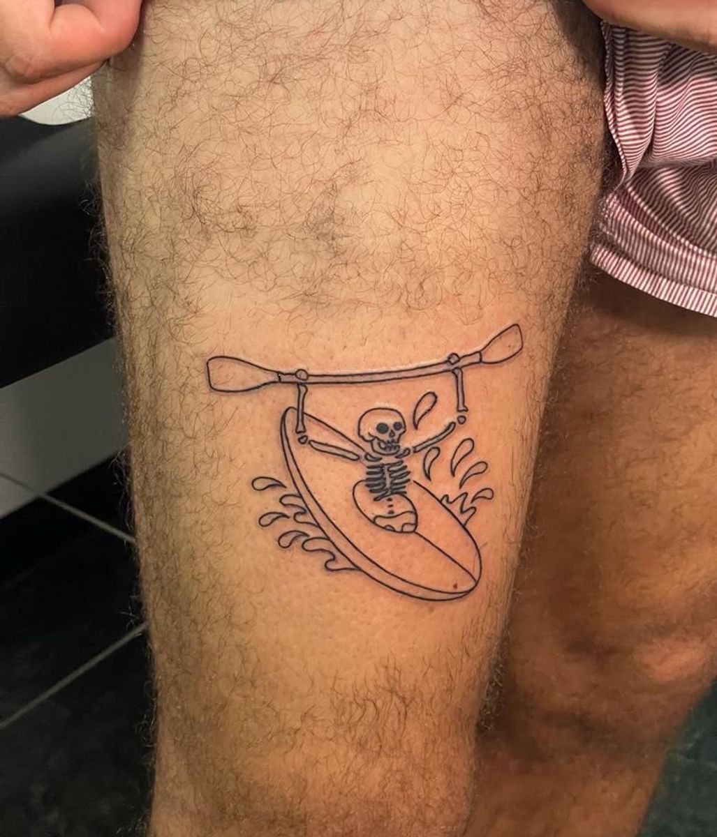 Tattoo uploaded by Carlo Gregorelli • #kayak #skeletron • Tattoodo