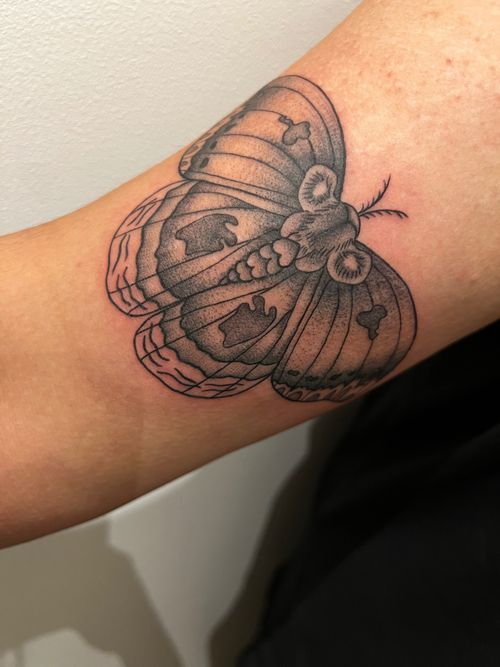 Ethereal Moth: Dotwork, Fine Line Tattoo by Claudia Whiteheart • Tattoodo