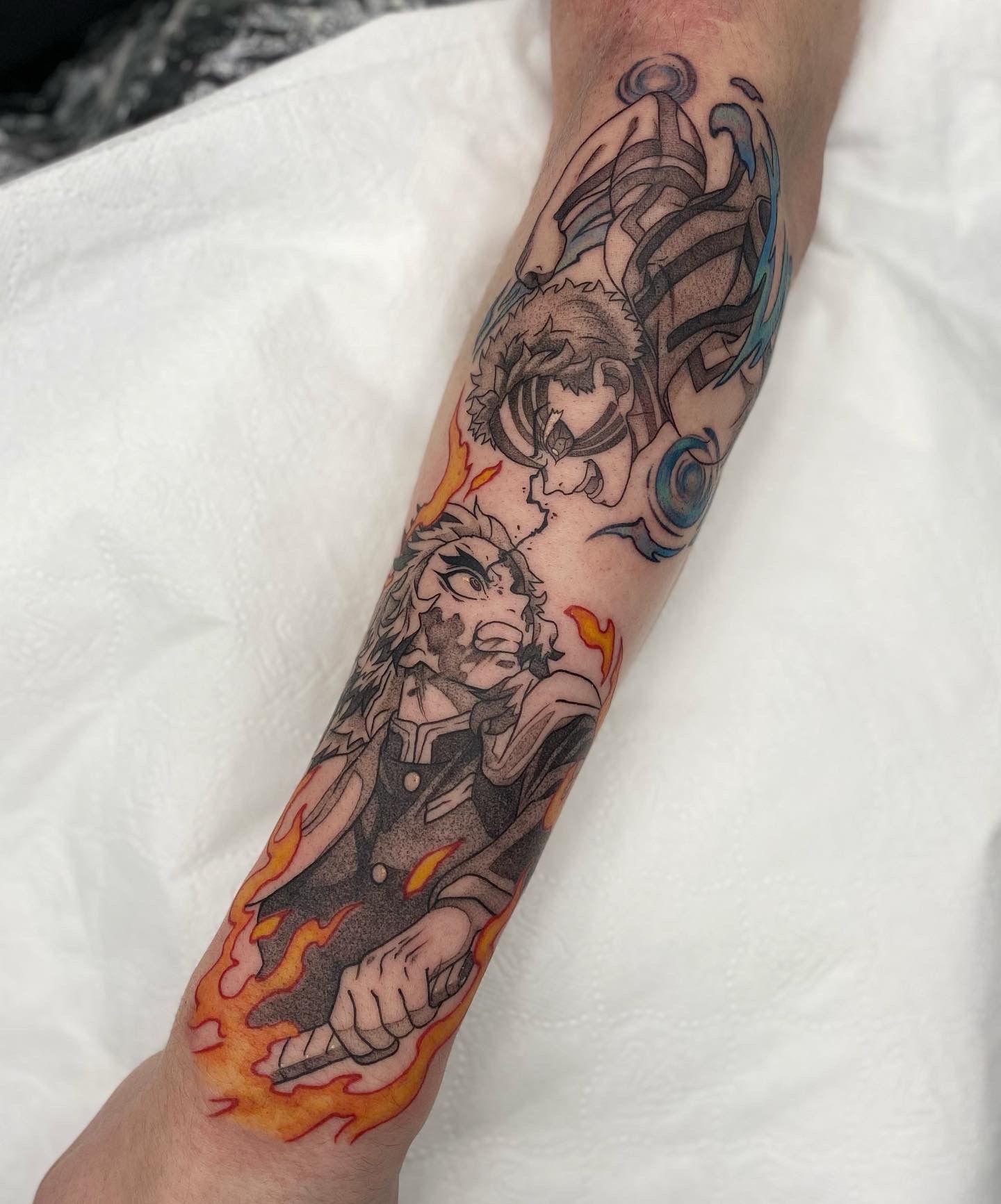 Demon slayer sleeve tattoo - Bronctattooaus.com