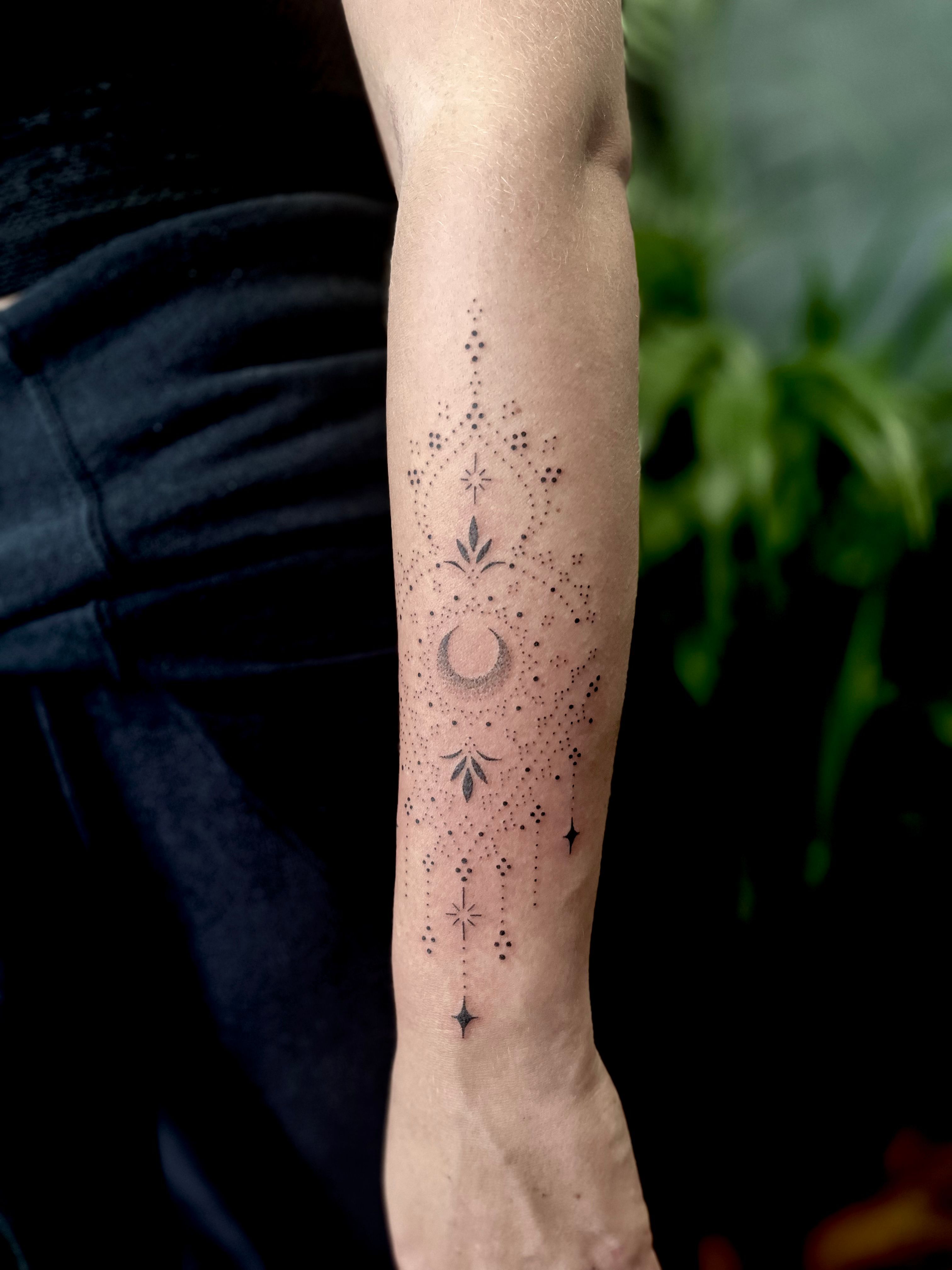 Delicate Moon Dotwork: Indigo Forever Tattoos • Tattoodo