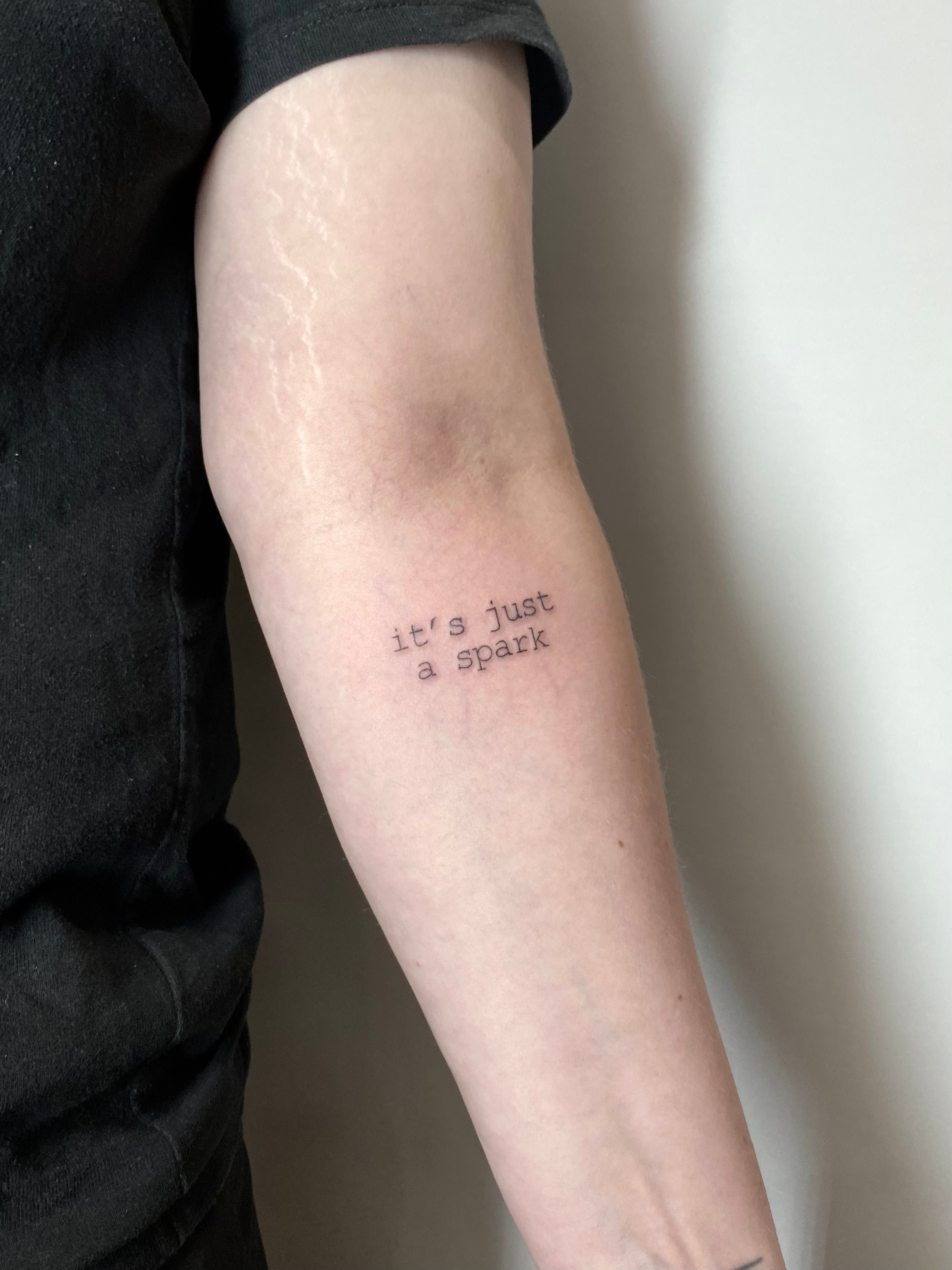 Small Lettering Forearm Tattoo by Liam Collins • Tattoodo