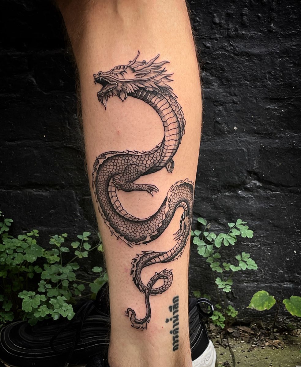 Tattoo uploaded by Jess • Fine line dragon • Tattoodo