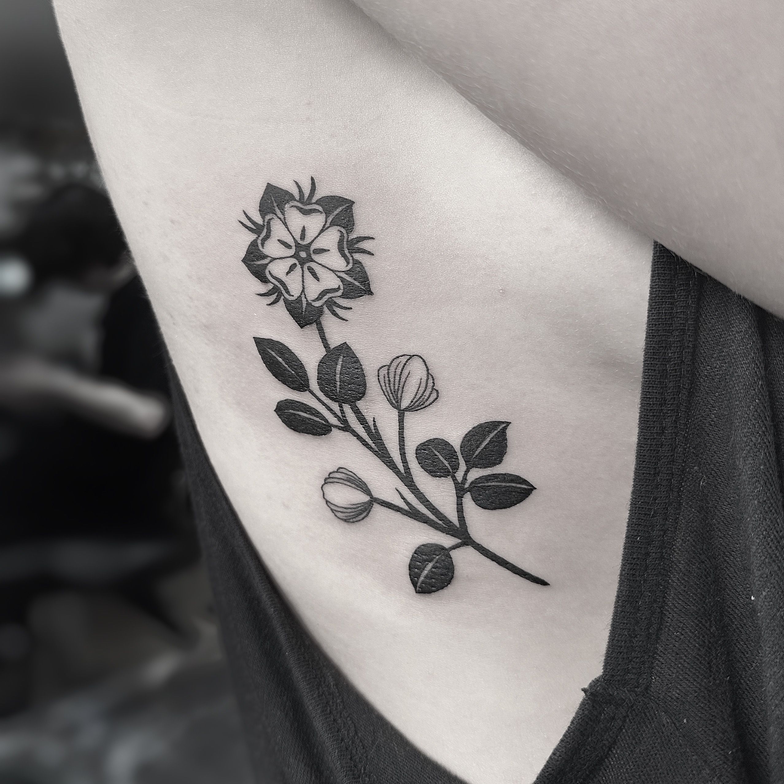 Illustrative Tudor Rose Flower Tattoo • Tattoodo
