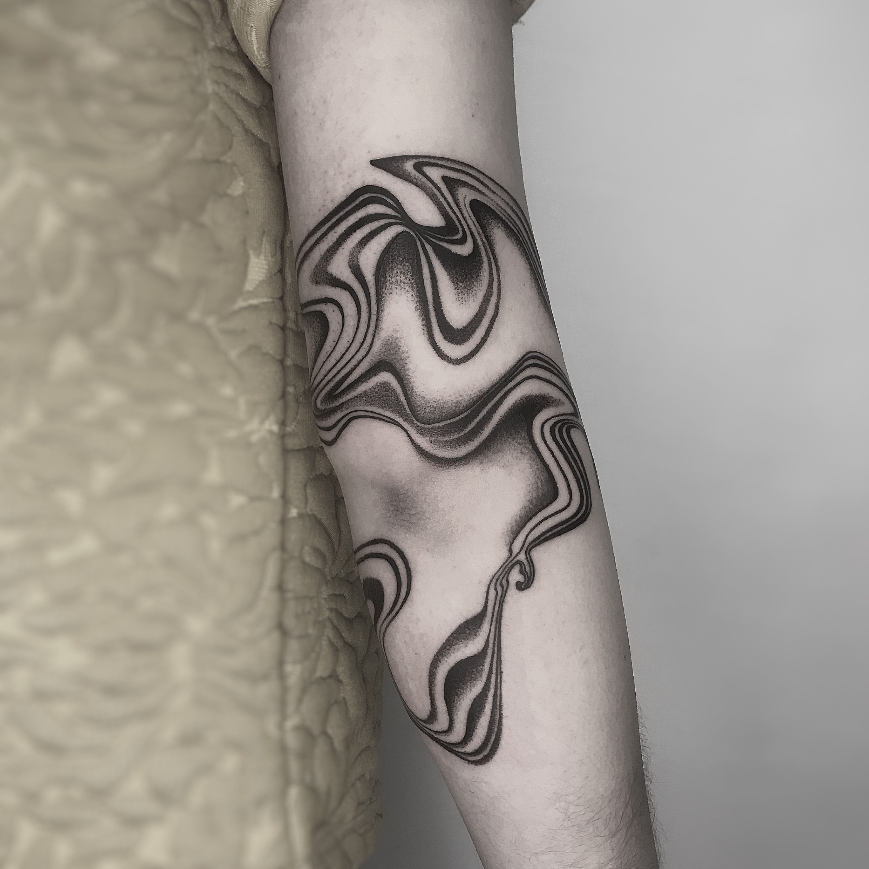 Wavy Flow Dotwork Tattoo by Oliver Whiting • Tattoodo