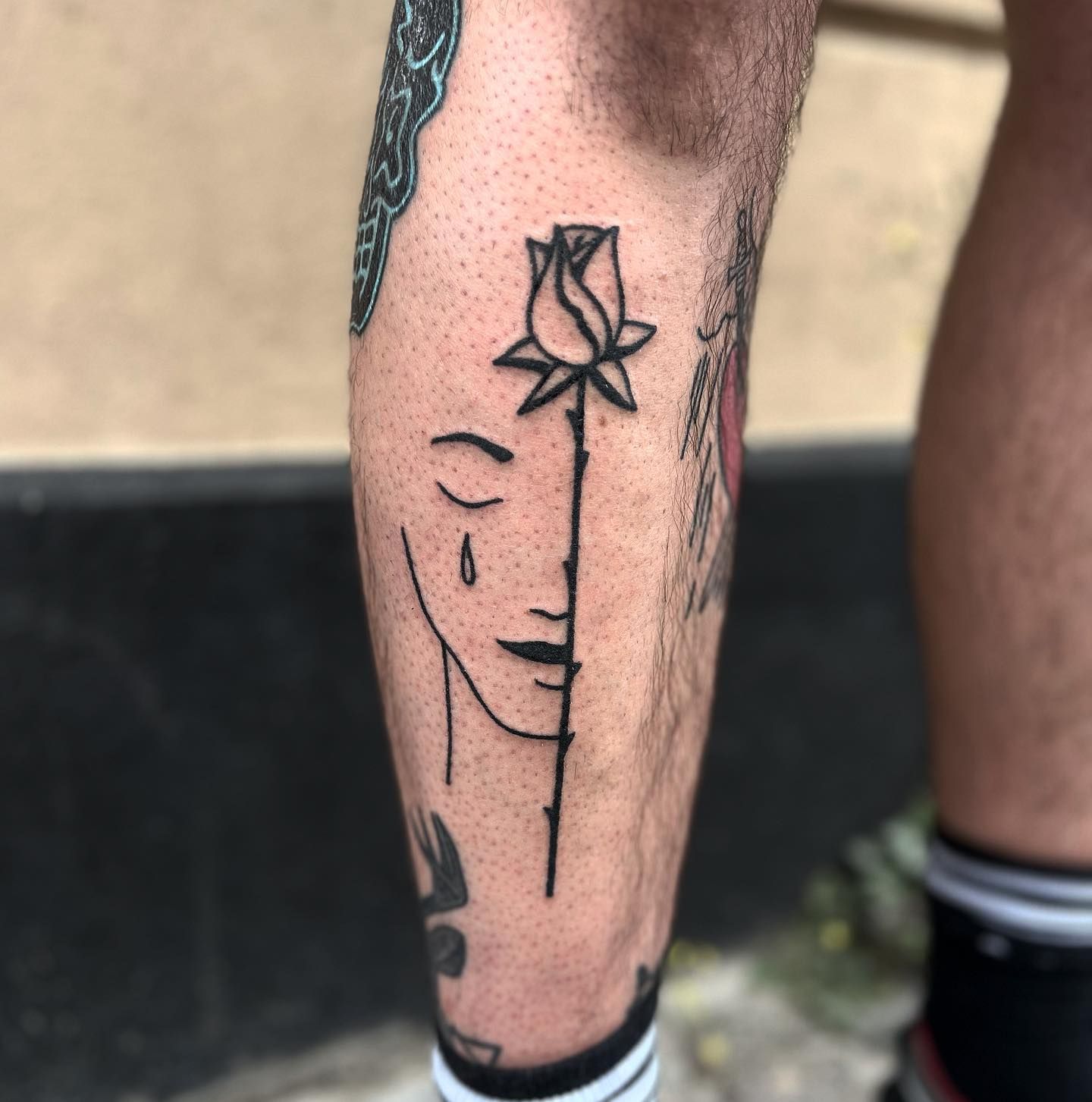 Face and Rose • Tattoodo