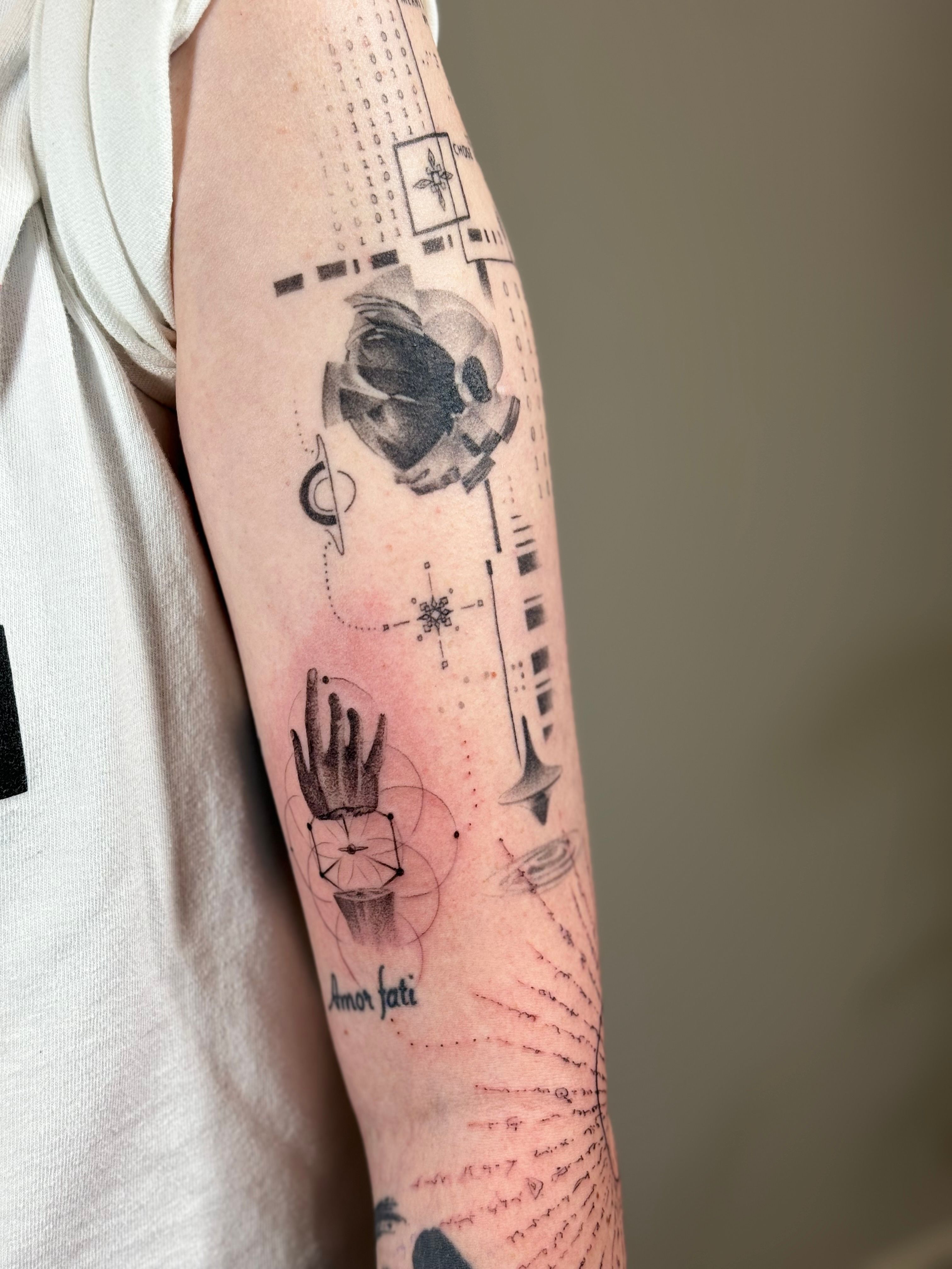 Geometric Micro-Realism Sleeve • Tattoodo