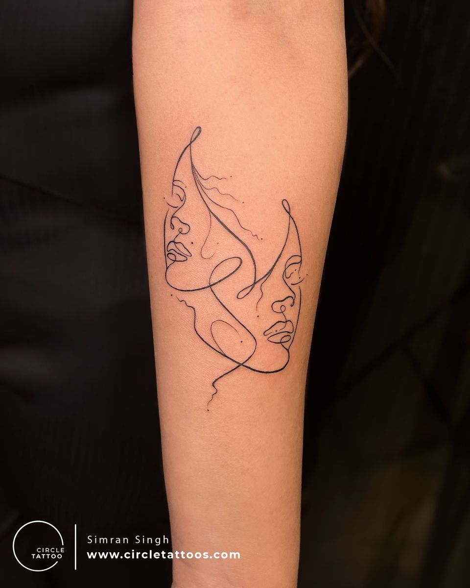 Tattoo uploaded by Circle Tattoo • Fineline Face Tattoo made by Simran at Circle Tattoo Delhi ...