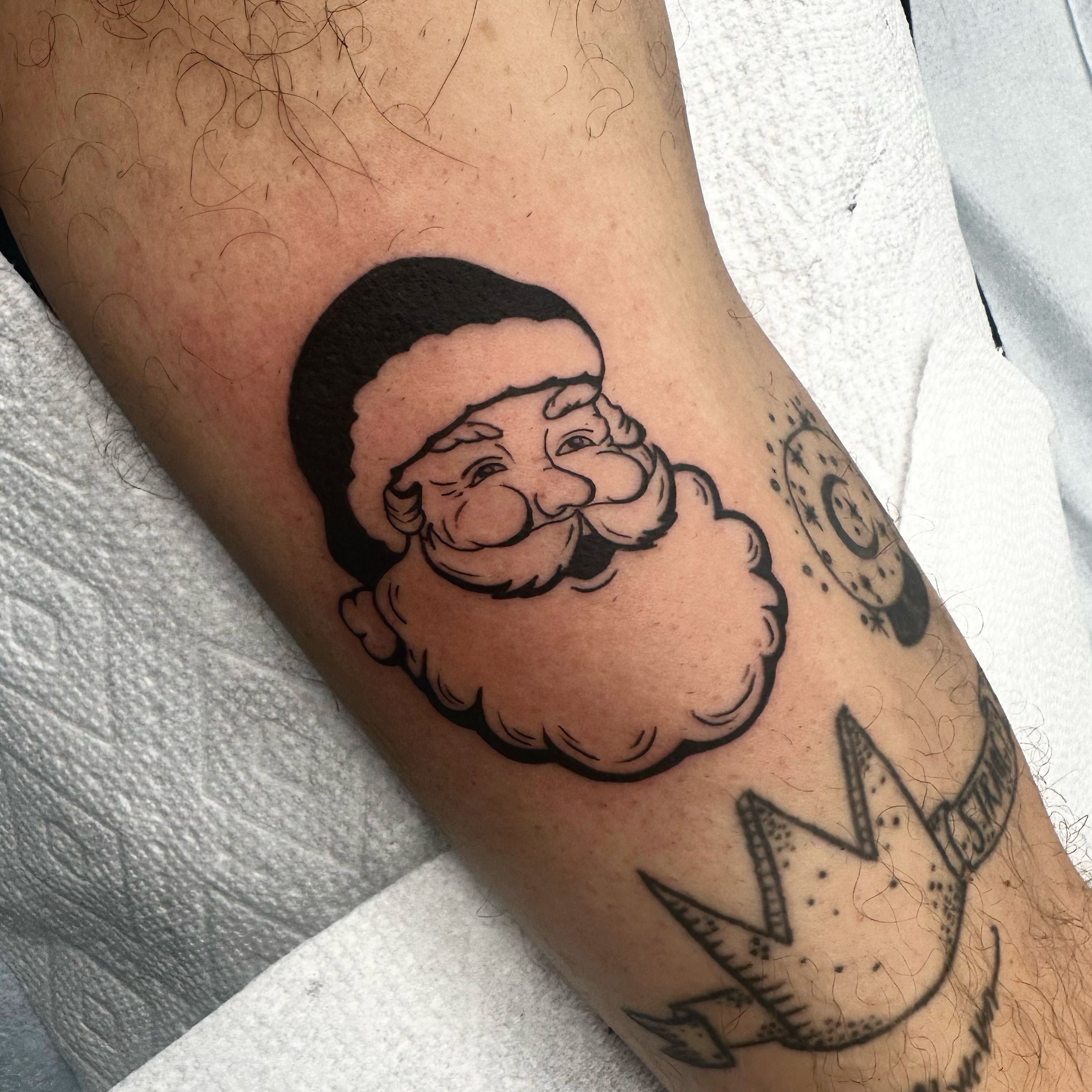 Santa Claus Illustrative Tattoo by Miss Vampira • Tattoodo