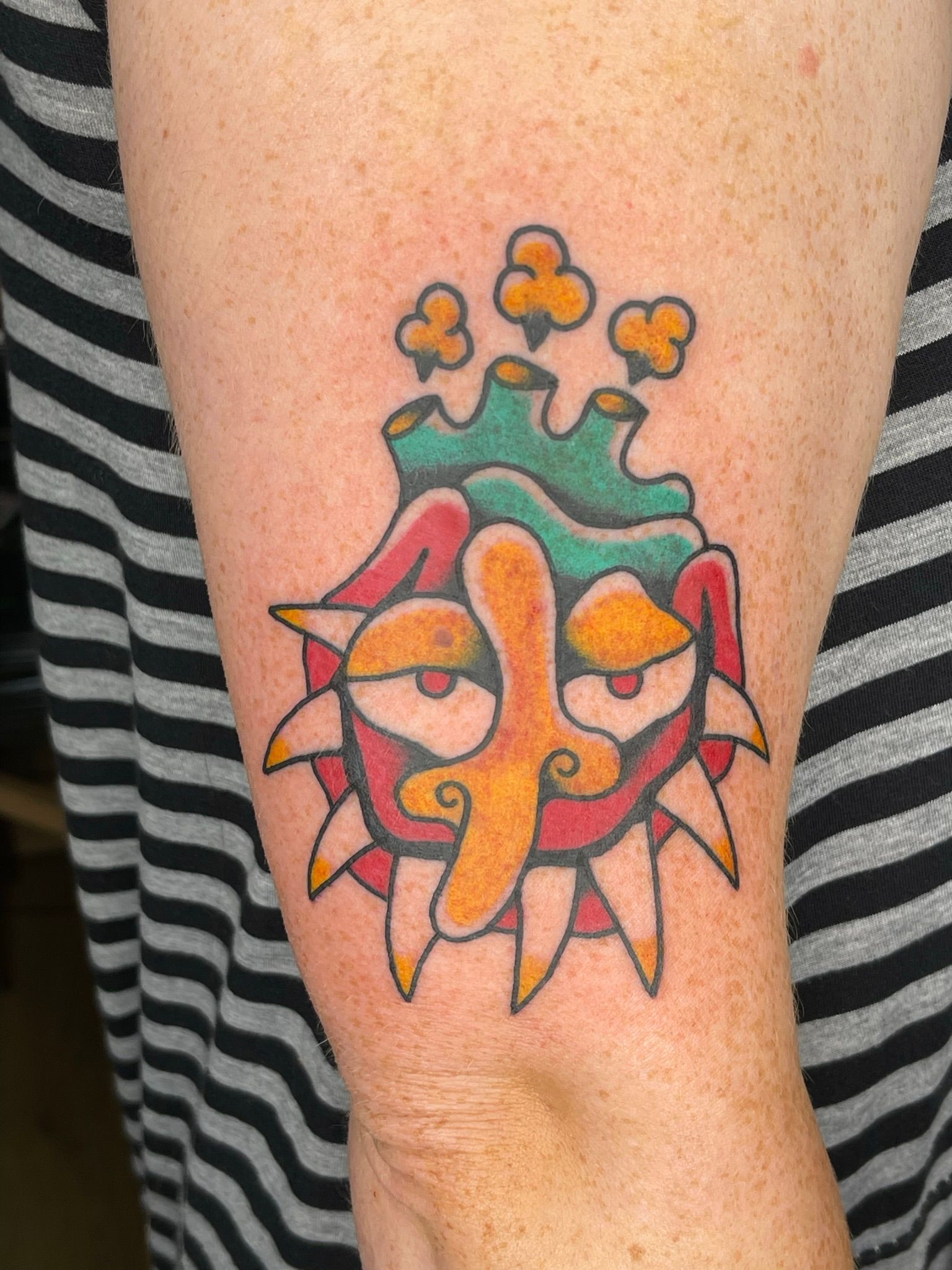 Traditional Mask Tattoo by Goblyn Crew • Tattoodo