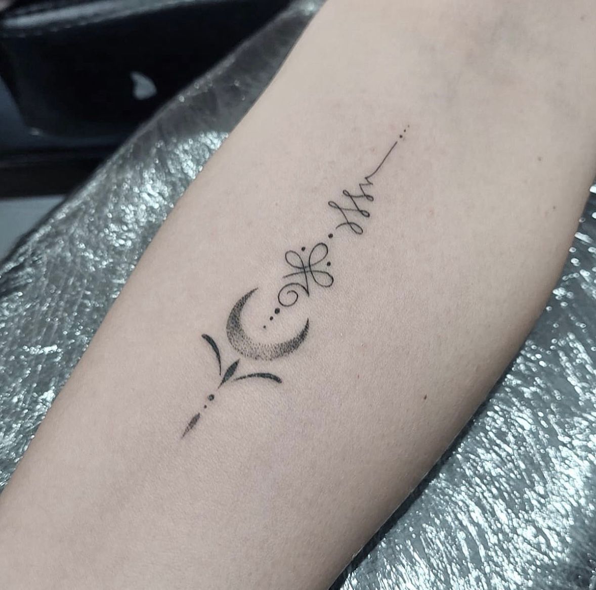 Delicate Moon Fine Line Tattoo • Tattoodo