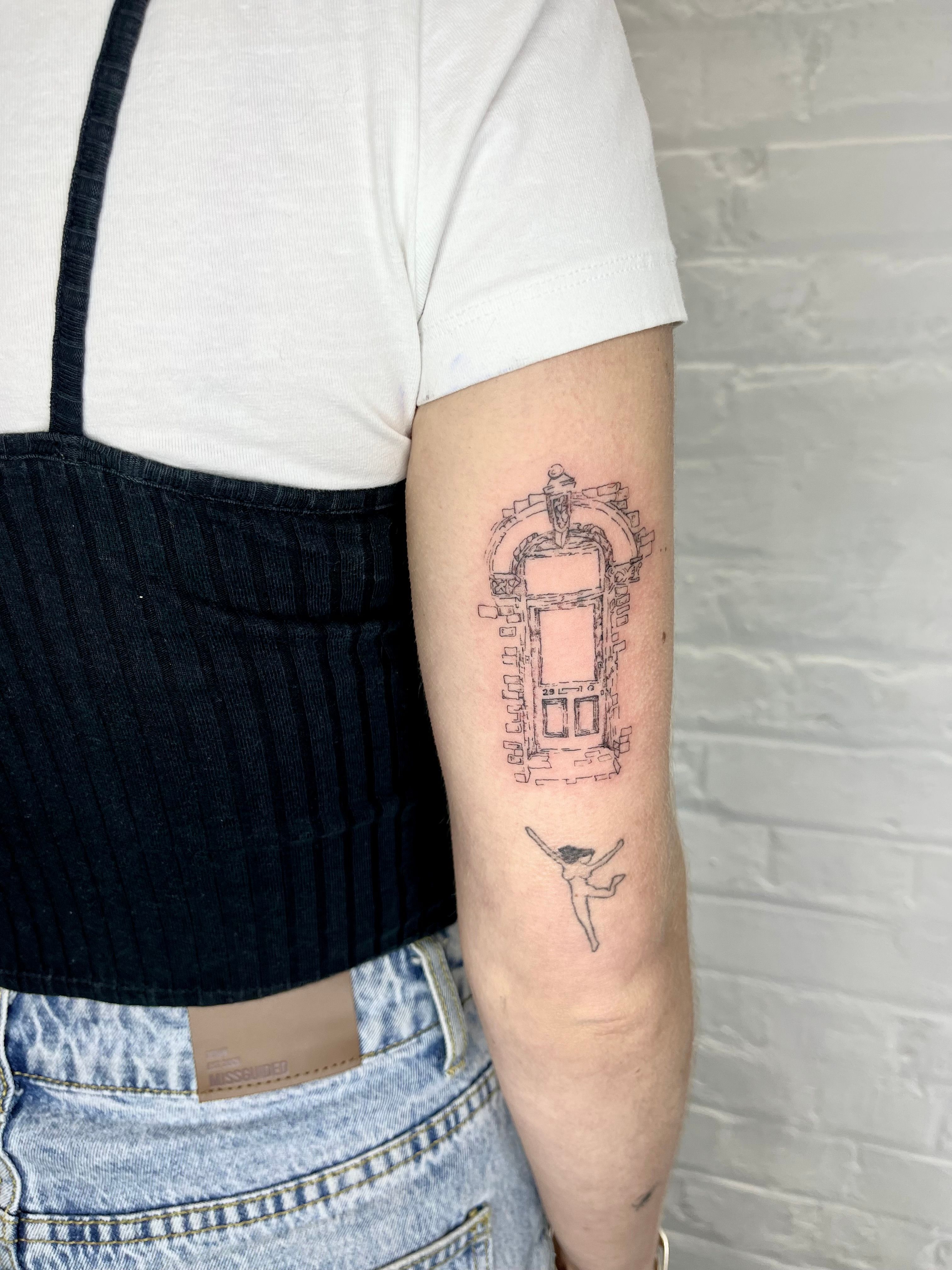 Fine Line Architecture: Door Tattoo • Tattoodo