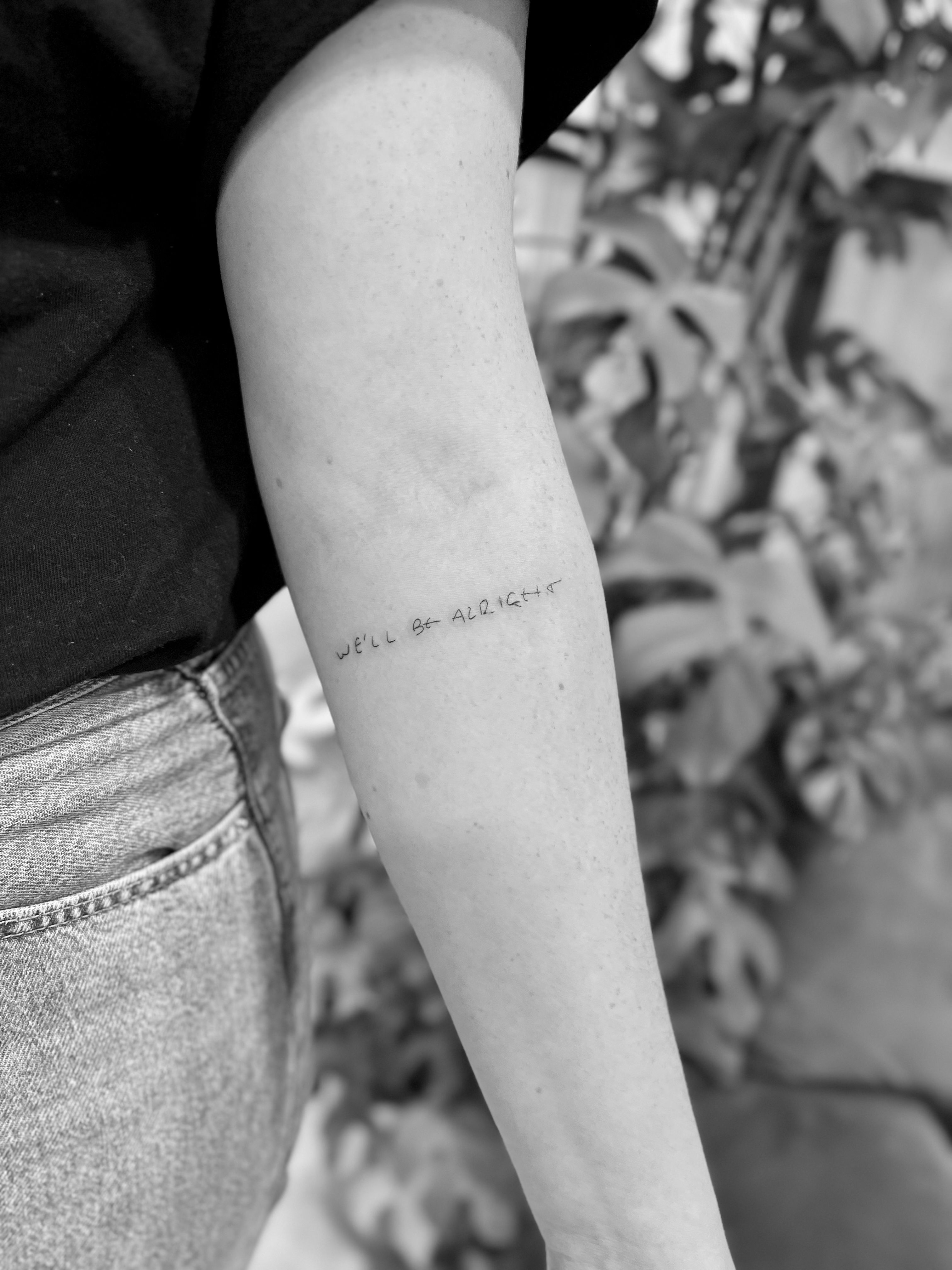 Minimalist Fine Line Script Tattoo • Tattoodo