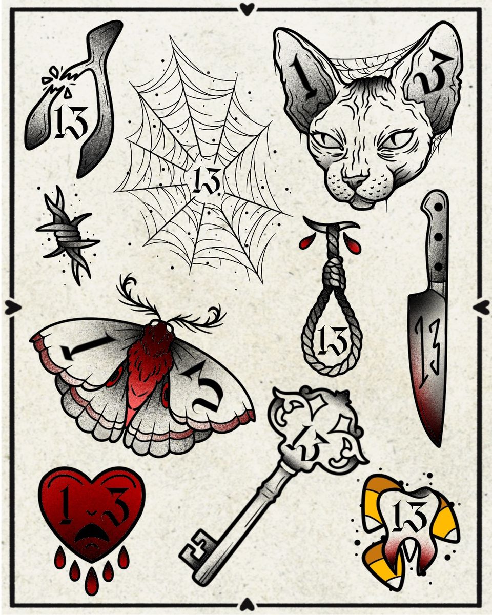 Tattoo uploaded by Lottie Charles • Friday 13th flash • Tattoodo