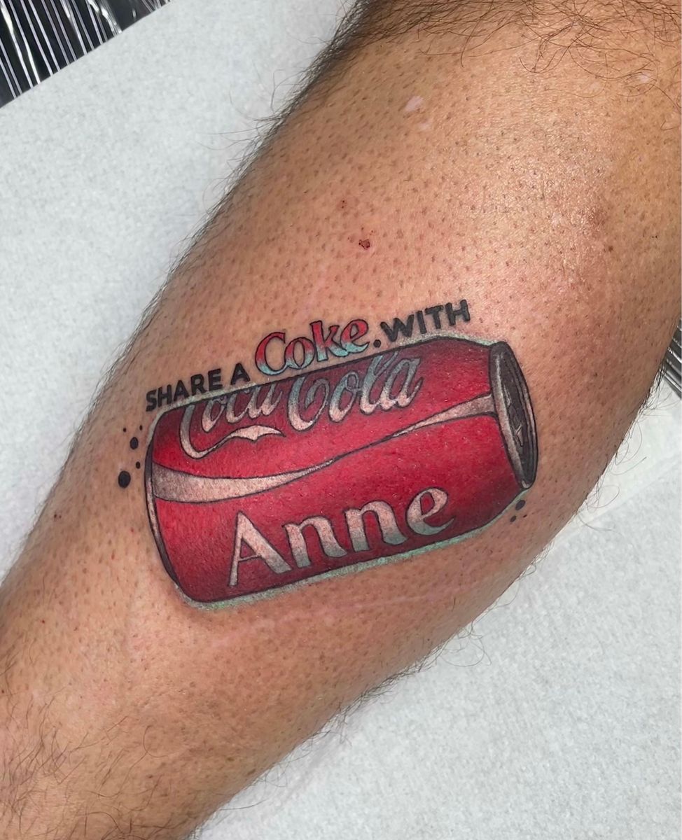 Tattoo uploaded by Charlotte Lewis-Whale • Personalised Coke can • Tattoodo