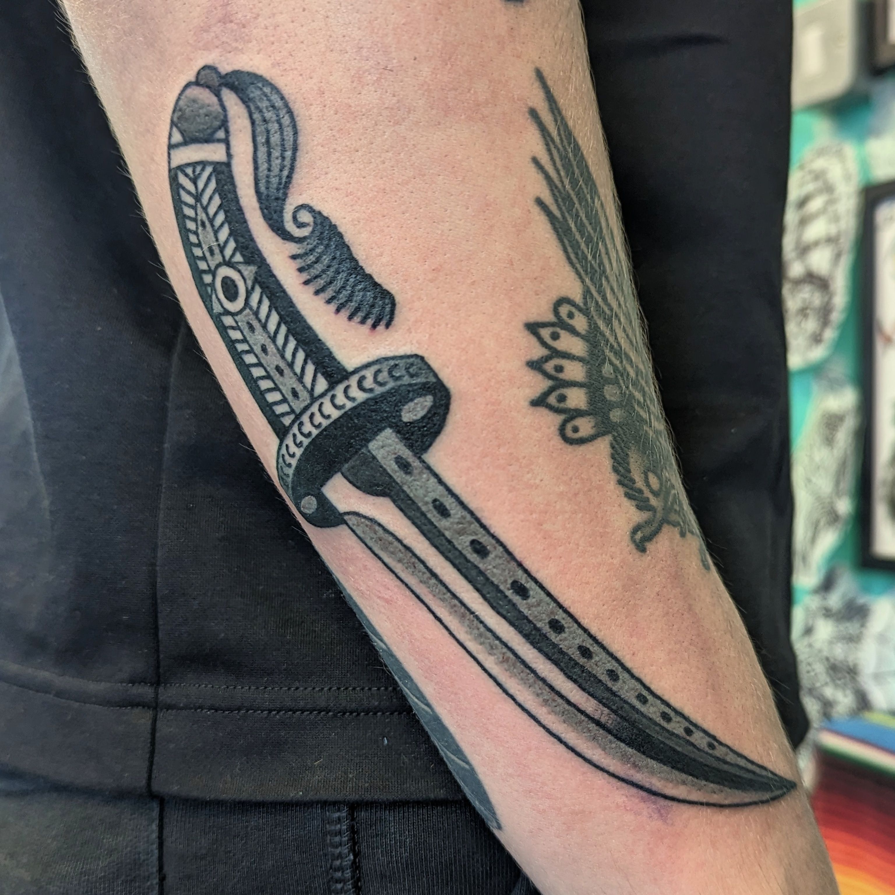Traditional Knife Tattoo by Benji Charnock • Tattoodo