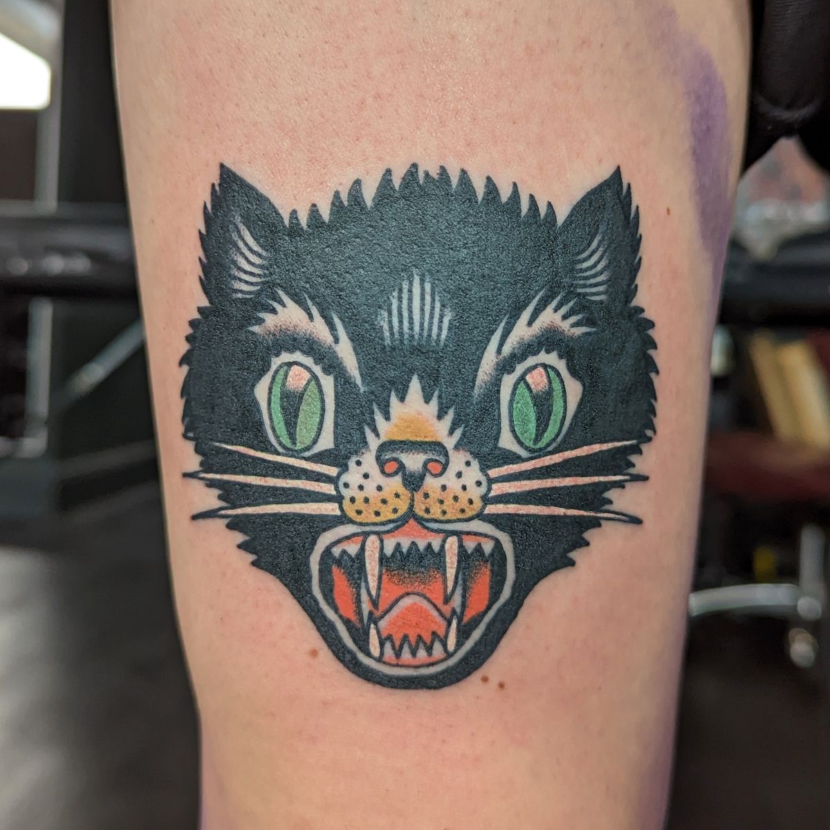 Traditional Cat Tattoo by Benji Charnock • Tattoo uploaded by Benji ...