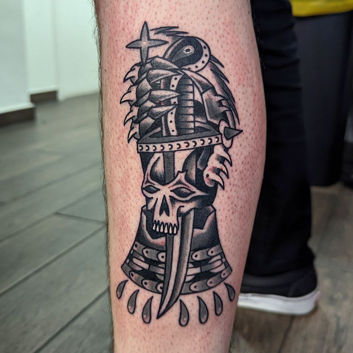 Traditional Dagger & Hand Tattoo • Tattoo uploaded by Benji Charnock ...