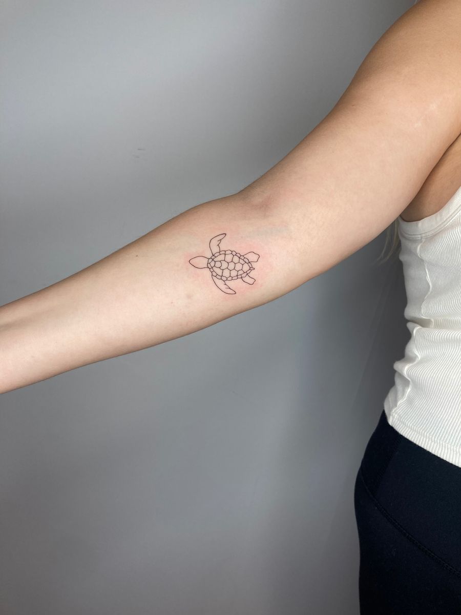 Tattoo uploaded by Gee • Fine line Turtle • Tattoodo
