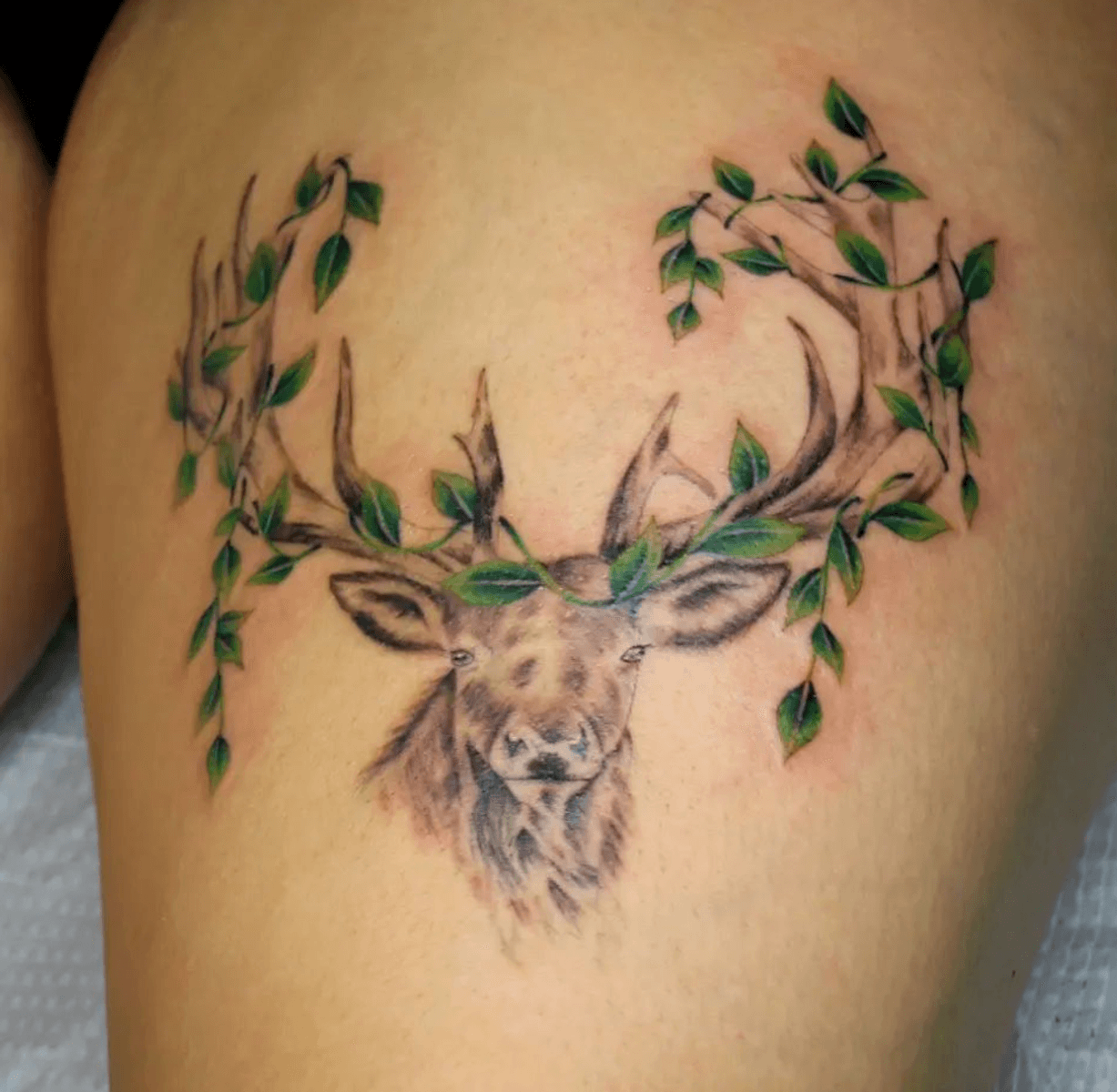 Tattoo uploaded by Mila Sasieta • Kudzu in deer antlers • Tattoodo