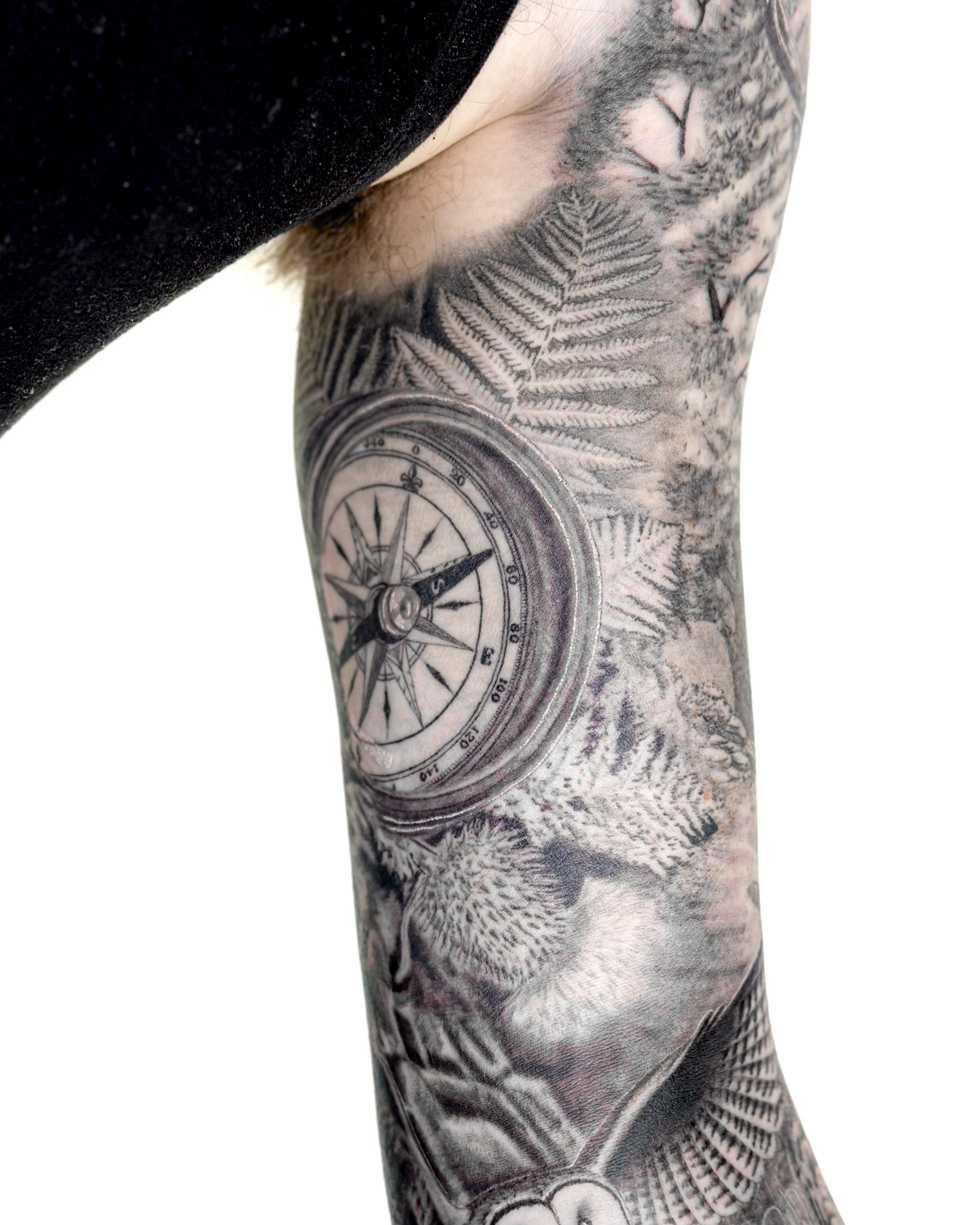 Compass Sleeve Tattoo • Tattoodo
