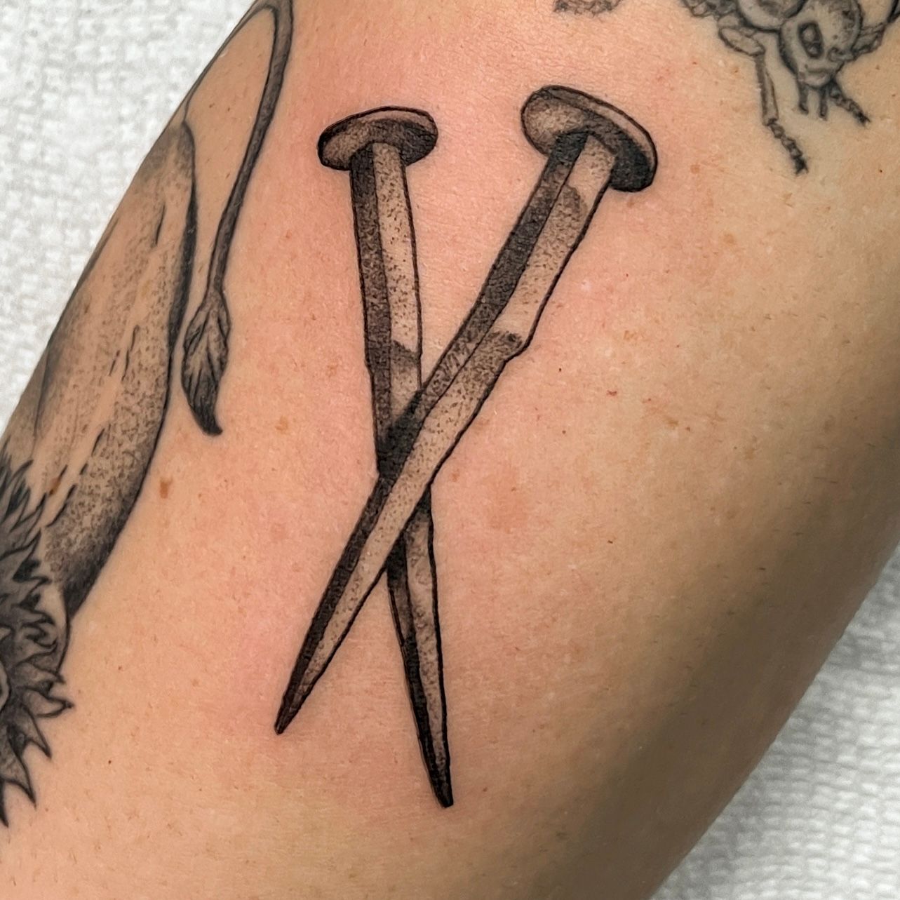 Illustrative Nail and Stake Tattoo • Tattoodo