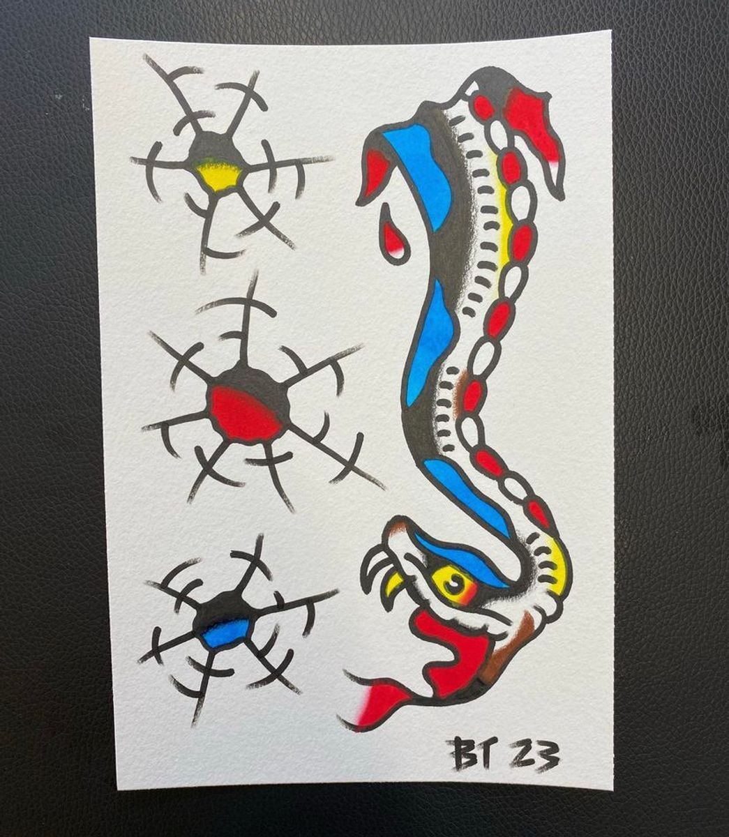 Tattoo uploaded by Matt Bowley • Traditional colour flash featuring a ...