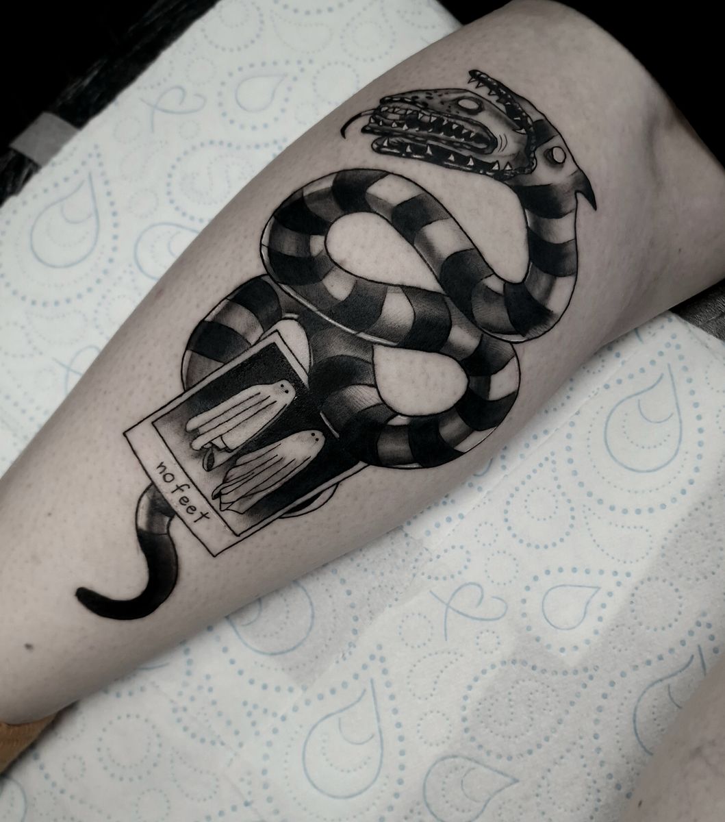 Tattoo uploaded by Savanna • Beetlejuice sandworm🖤 • Tattoodo