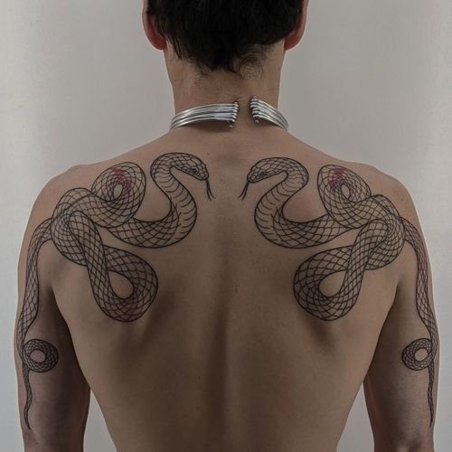 Symmetrical Snakes Tattoo • Tattoodo