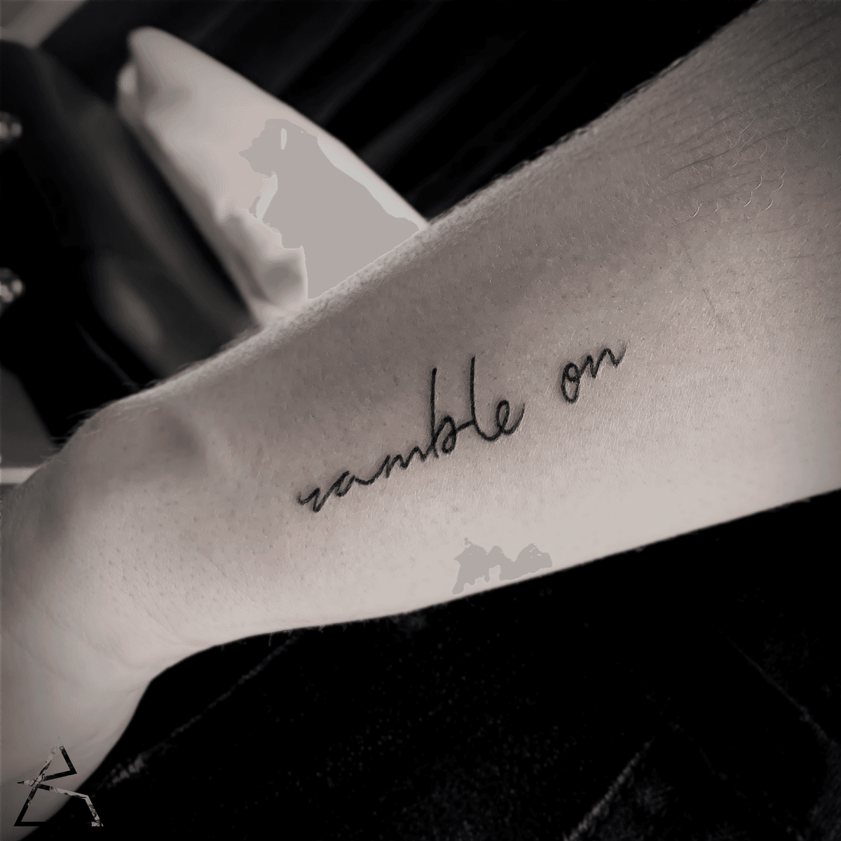 Tattoo uploaded by Beau Barker • "Ramble On". black and grey realism ...