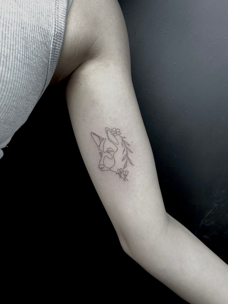 Tattoo uploaded by Luigi • Dog line work, fine line tattoo • Tattoodo