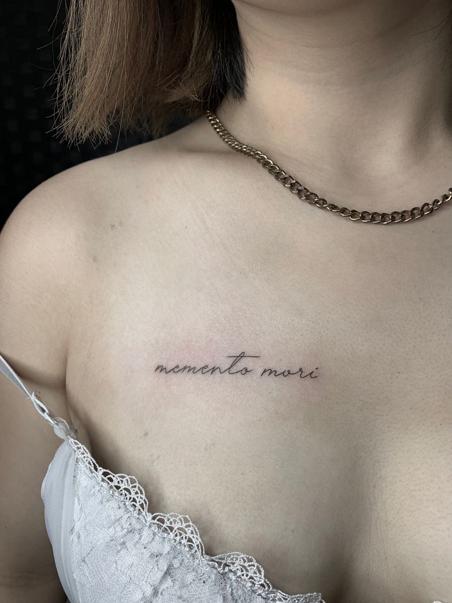 Tattoo uploaded by Luigi • Momento mori tattoo, fine line script • Tattoodo
