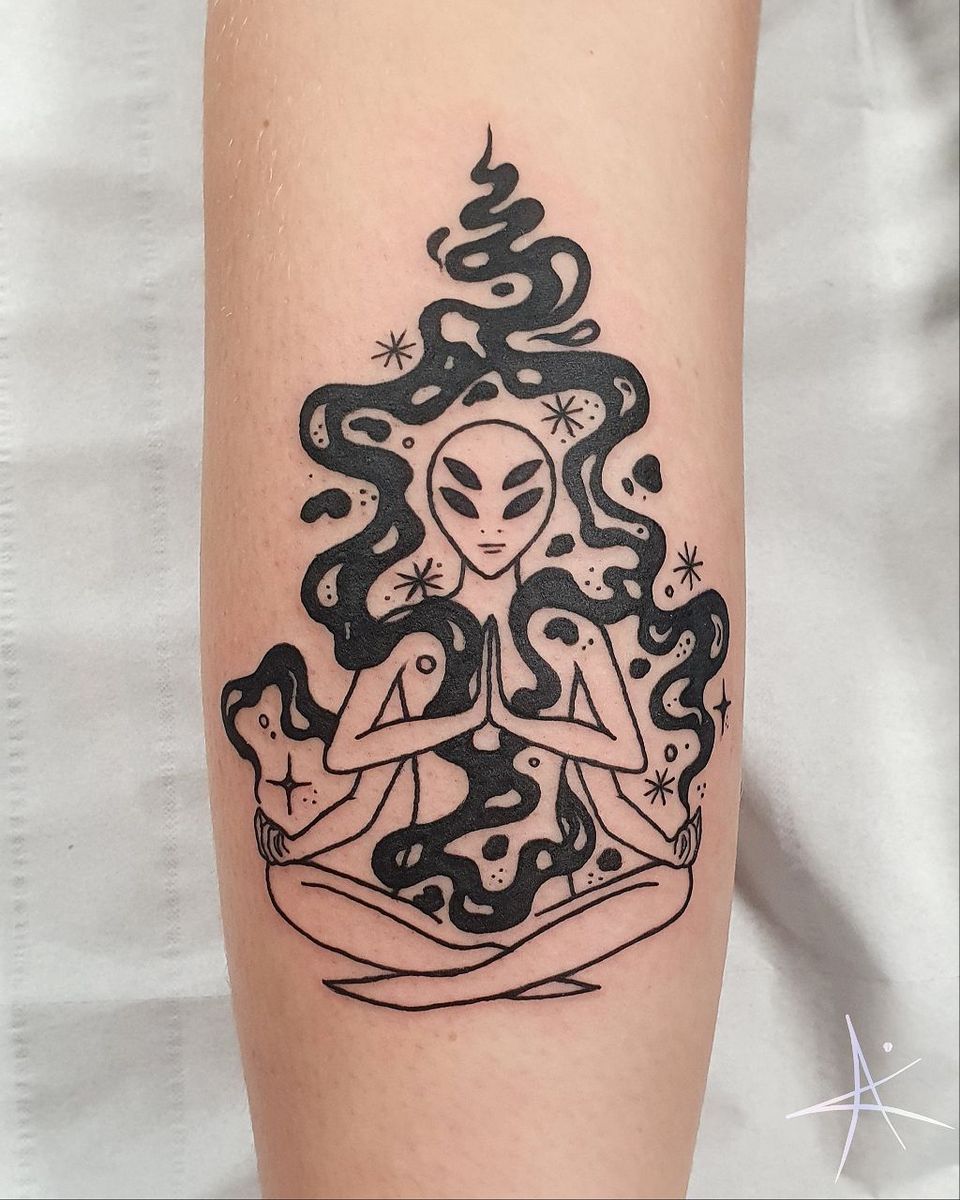 Tattoo uploaded by AmaaNitaa • Alien Meditation • Tattoodo
