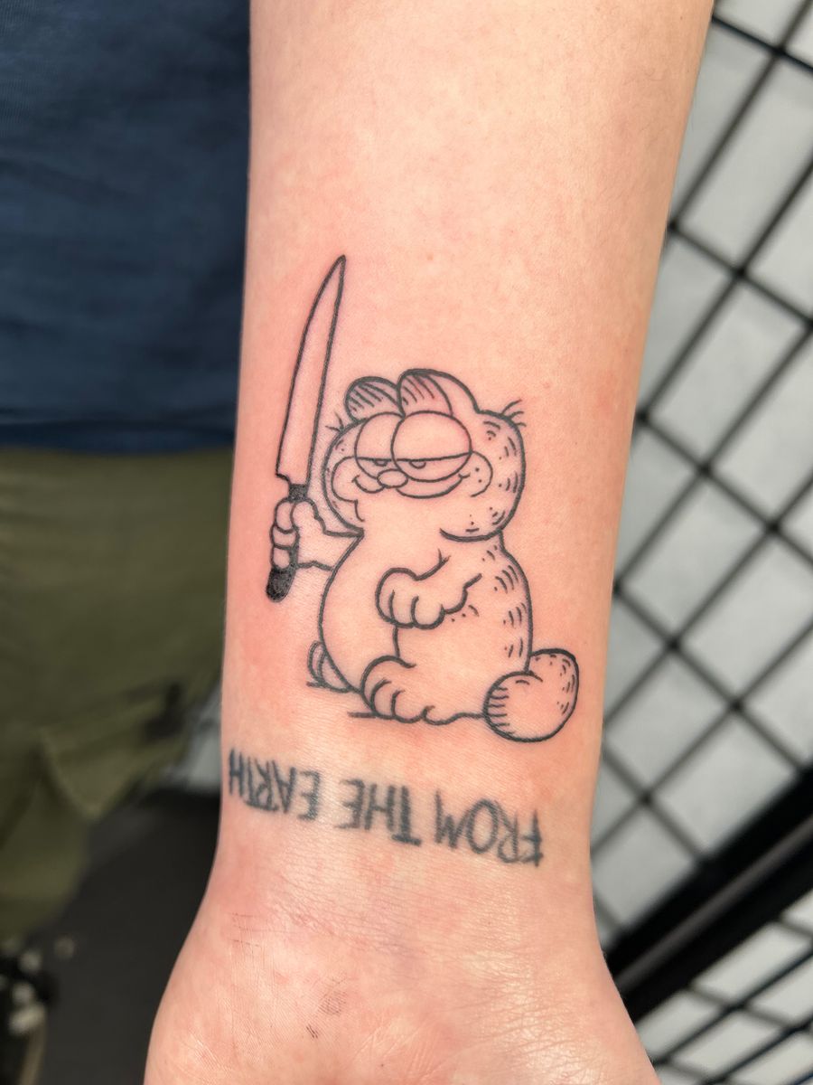 Illustrative Garfield Tattoo by Jonathan Glick • Tattoo uploaded by ...
