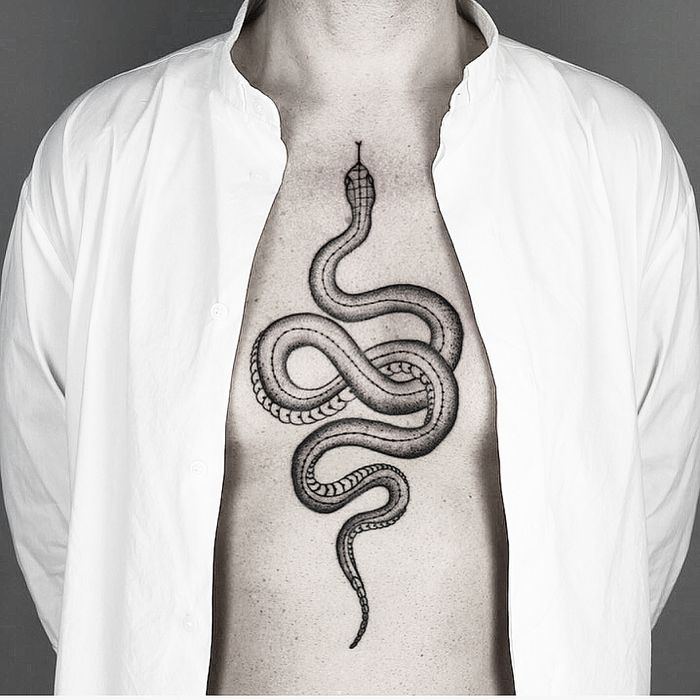 Snake Chest Tattoo • Tattoodo