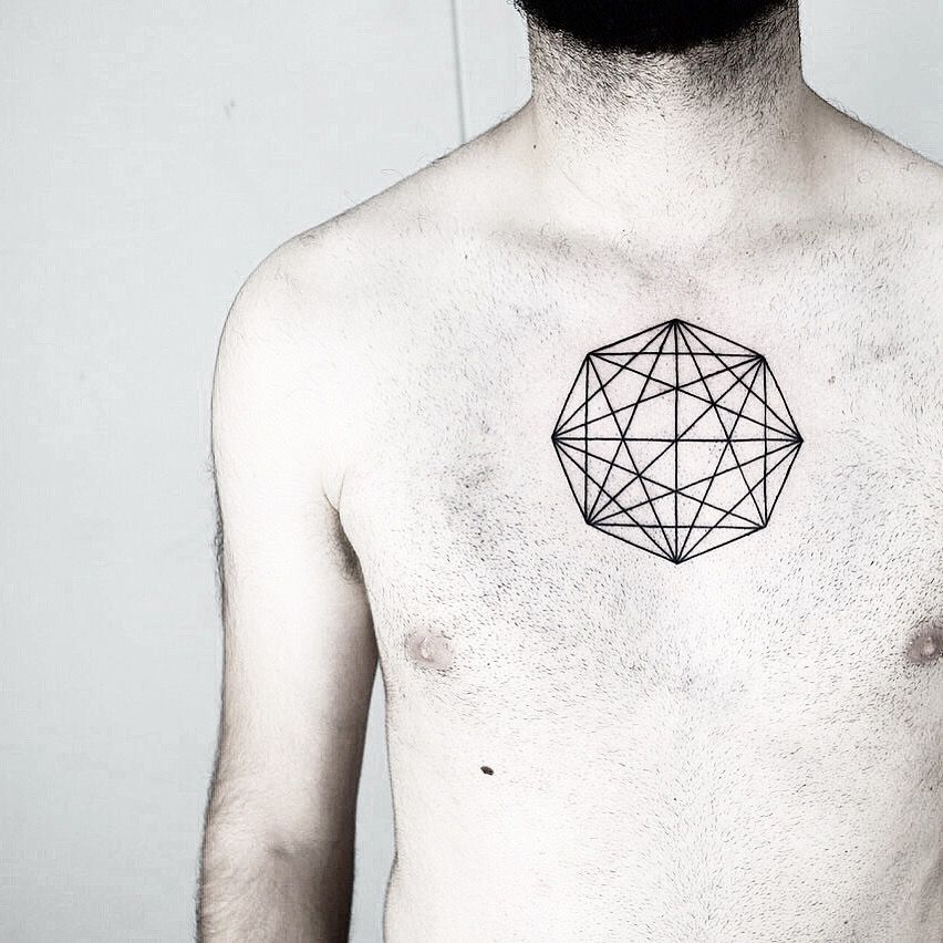 Geometric Fine Line Pattern Tattoo • Tattoodo