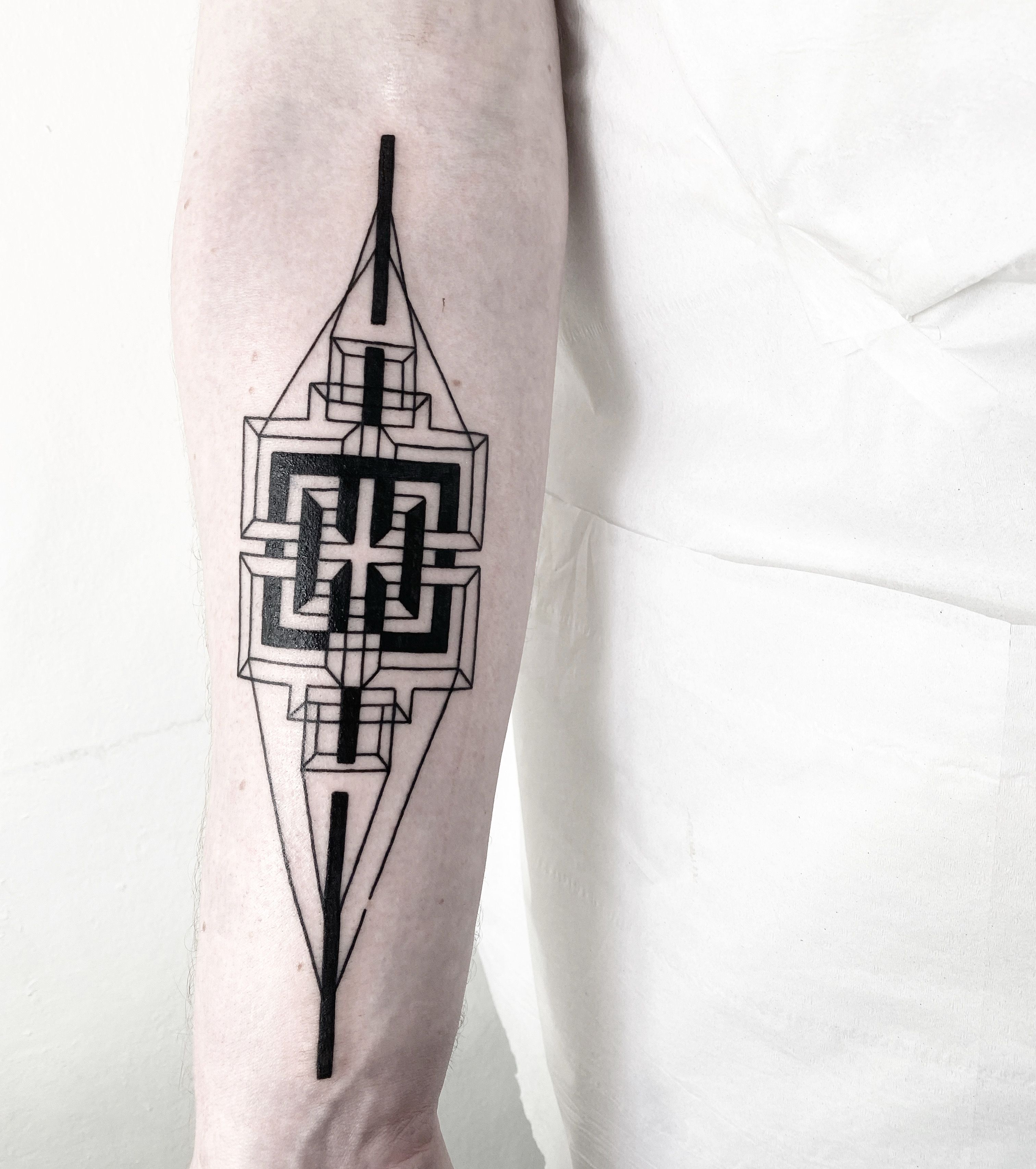 Geometric Blackwork Pattern Tattoo • Tattoodo