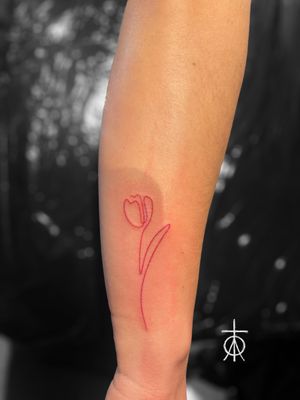 Tattoo uploaded by Claudia Fedorovici • Fine Line Tulip Tattoo # ...