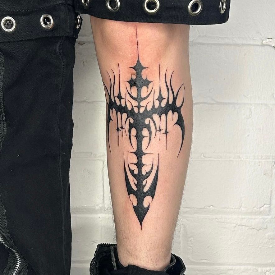 Cyber Sigil Cross Tattoo • Tattoodo