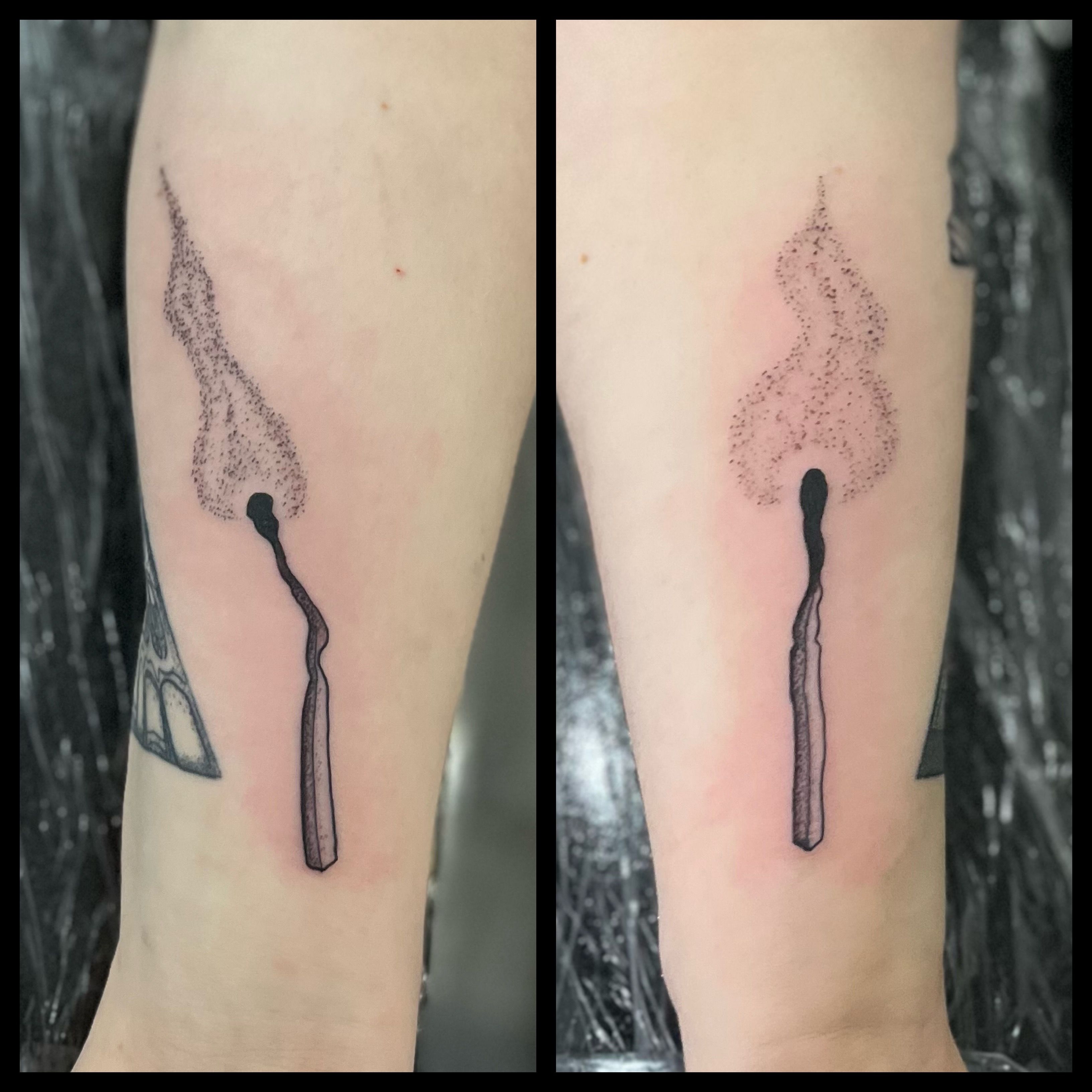 Lit Match Tattoo