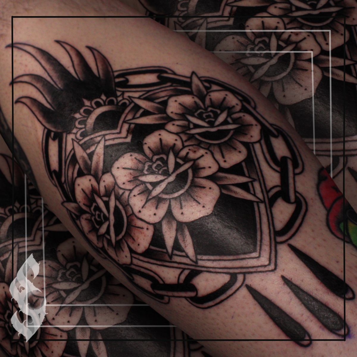 Tattoo uploaded by Amanda Stampfly • Traditional blackwork heart • Tattoodo