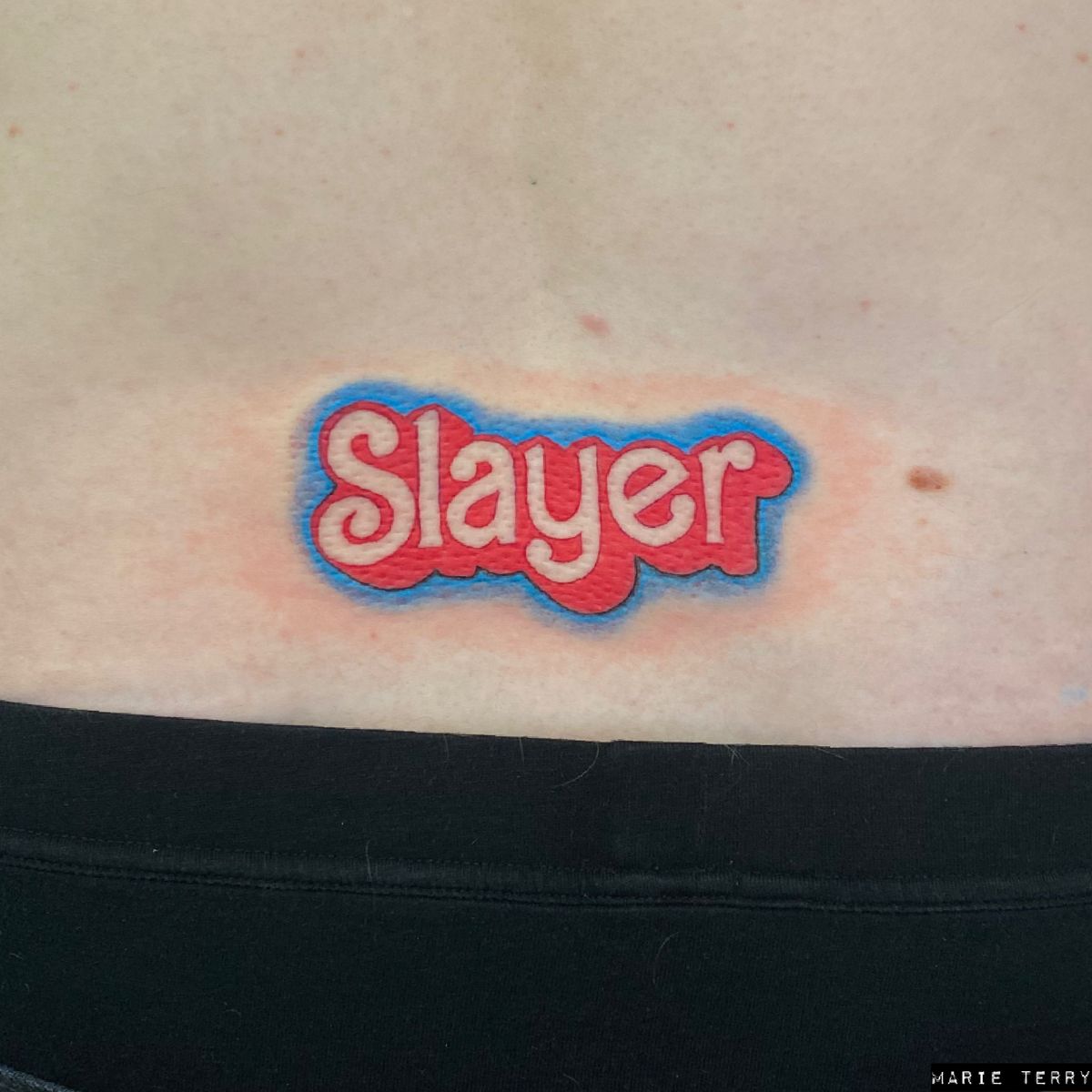 Tattoo uploaded by Marie Terry • Slayer barbie tramp stamp • Tattoodo