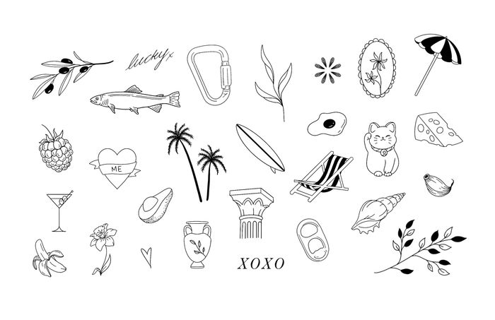 Eclectic Minimalist Flash Sheet • Tattoodo