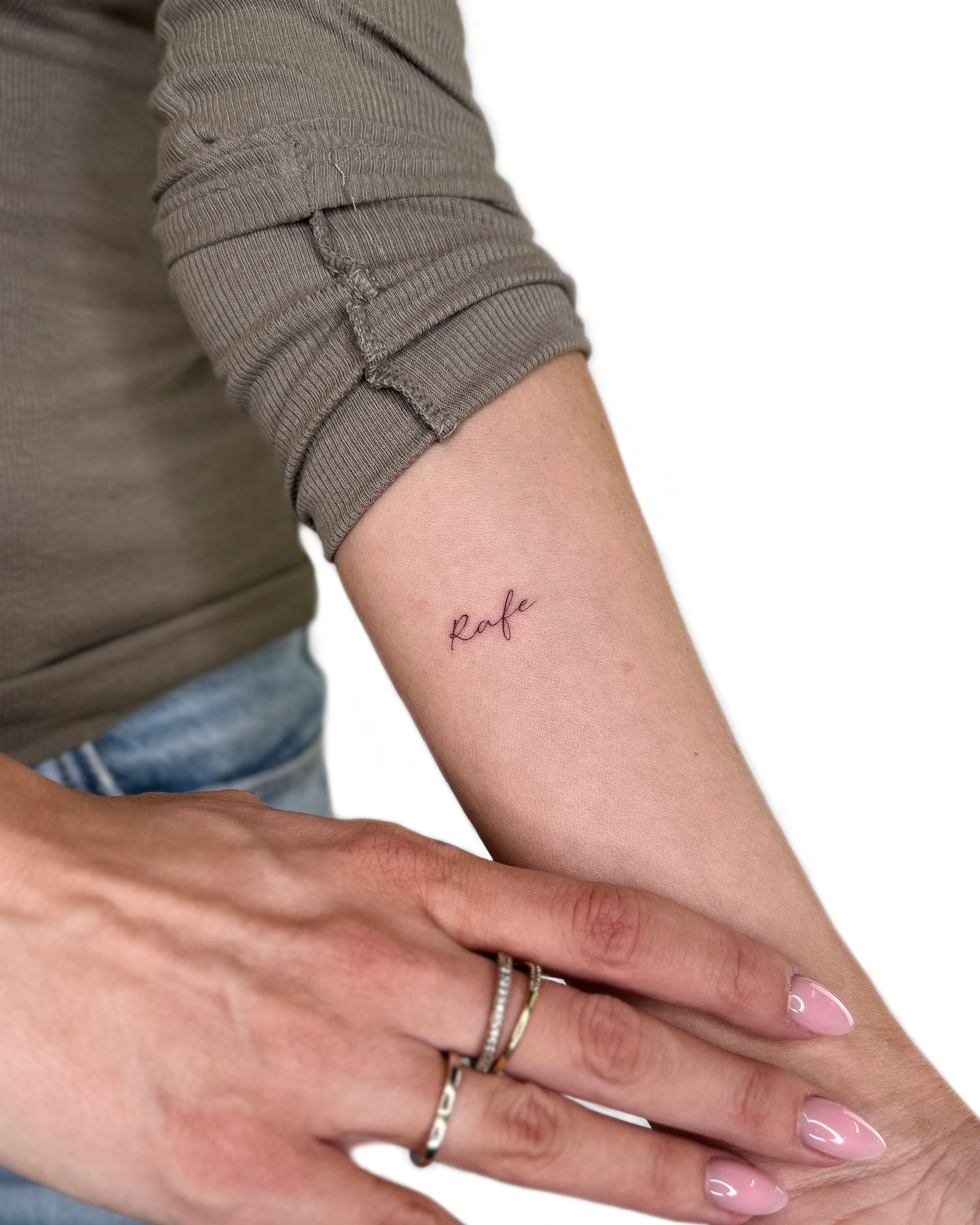 Elegant Fine Line Script Tattoo • Tattoodo